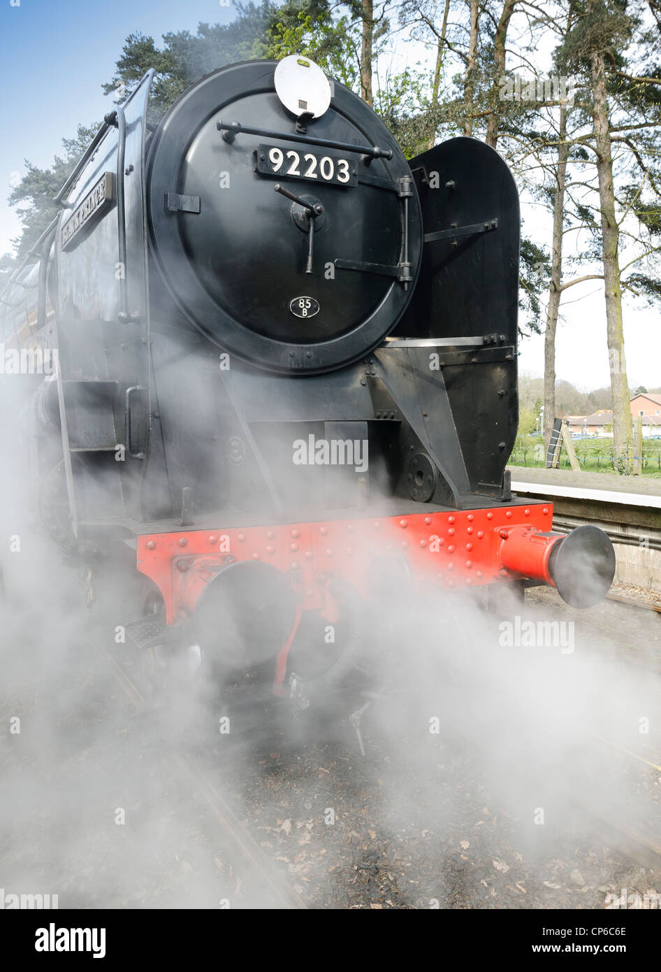 The "Black Prince" locomotive standing at Holt station on the "North ...