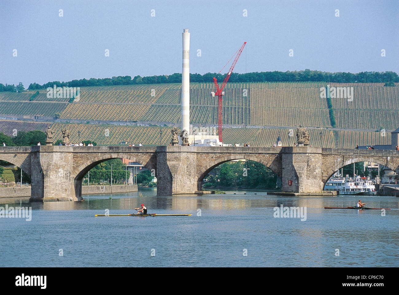 Germany - Bavaria - Wurzburg, the Old Bridge on the River Main (Halte ...