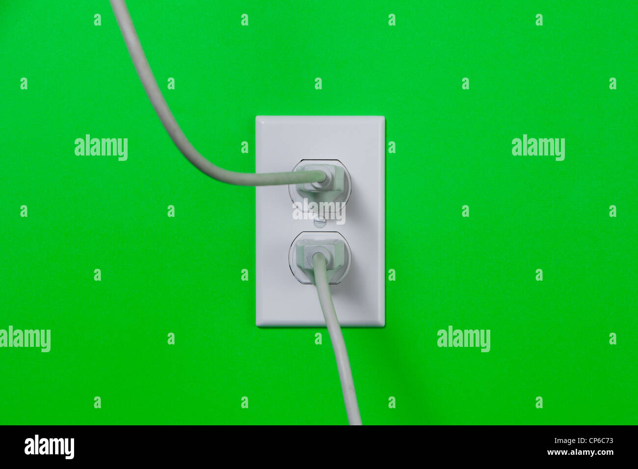 Green Wall outlet Stock Photo - Alamy