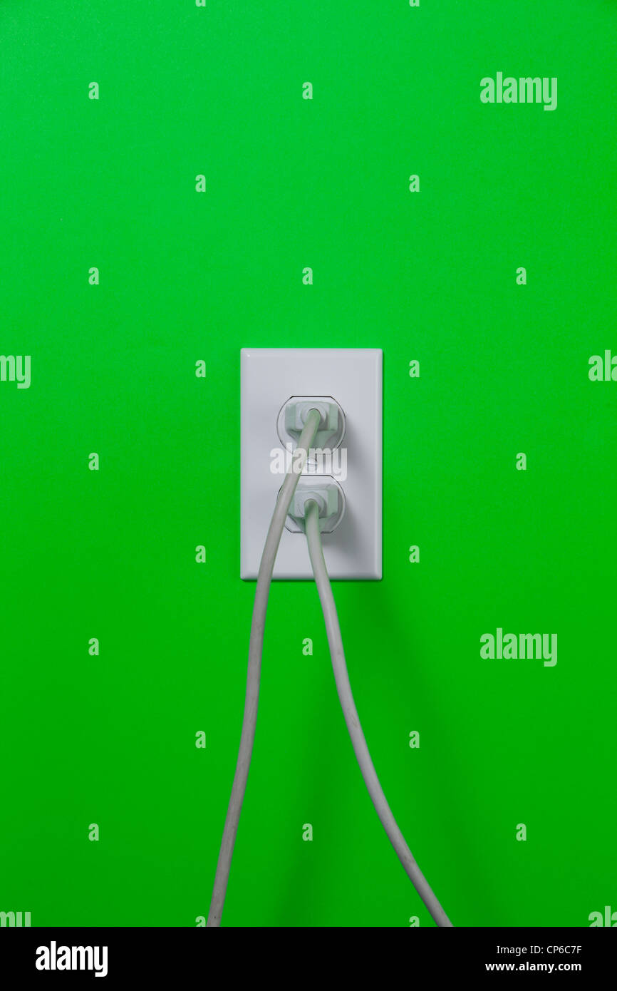 Green Wall outlet Stock Photo - Alamy