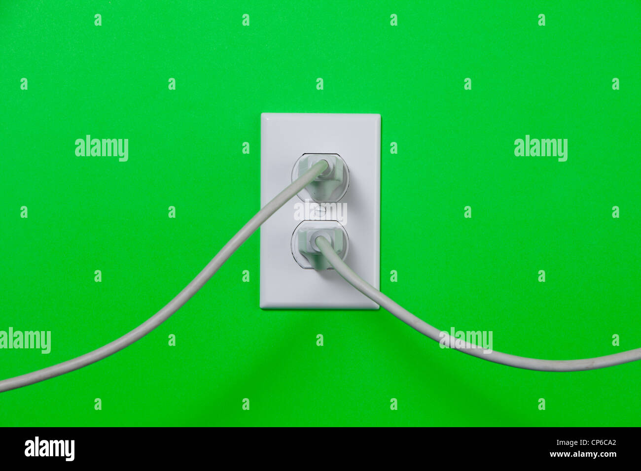 Green Wall outlet Stock Photo - Alamy