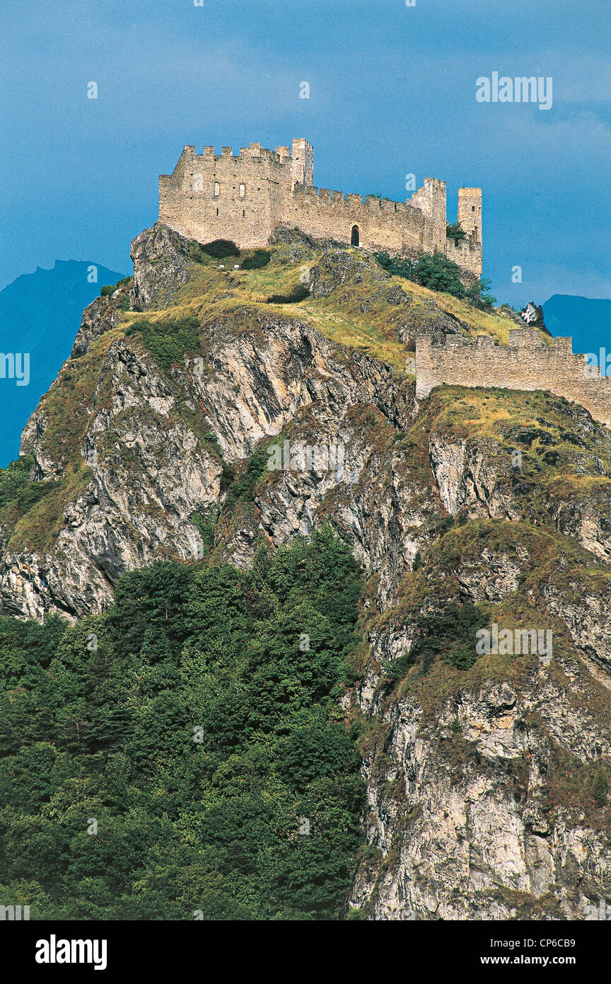 Switzerland - Valais - Sion. Ruins of the Chateau de Tourbillon Stock ...