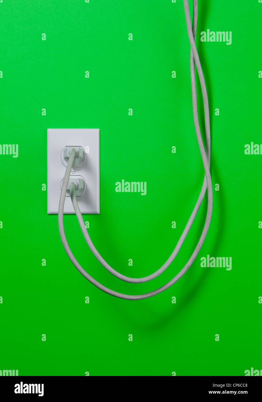 Green Wall outlet Stock Photo - Alamy