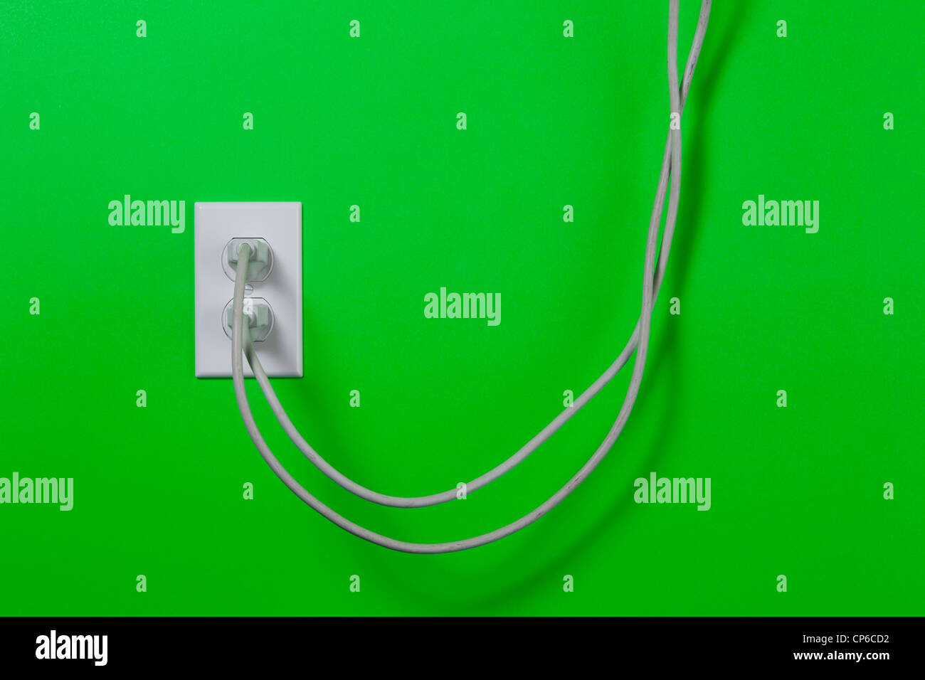 Green Wall outlet Stock Photo - Alamy