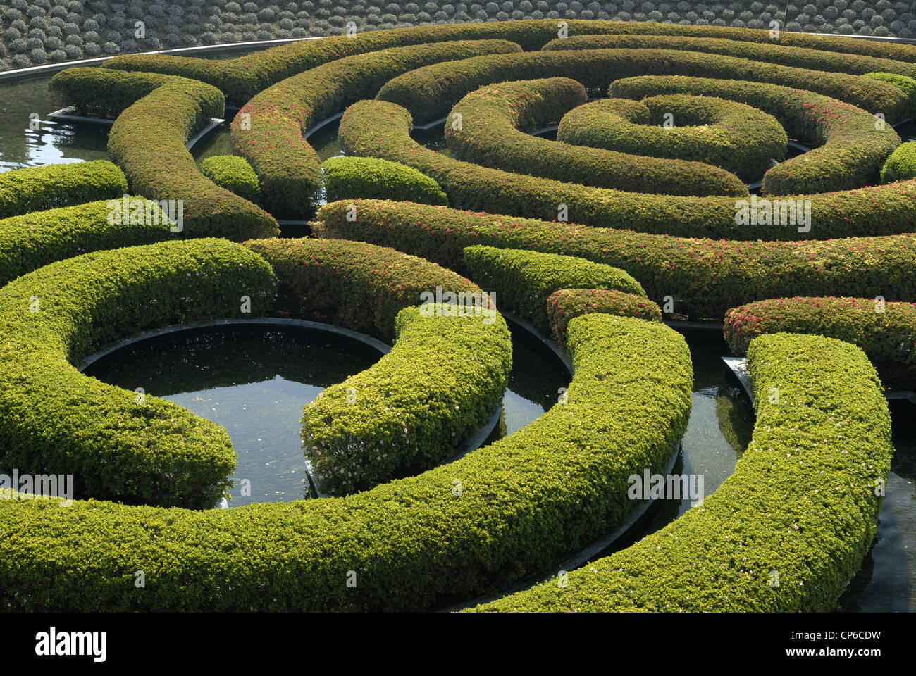 Water garden at the Getty Centre, Los Angeles, California Stock Photo ...