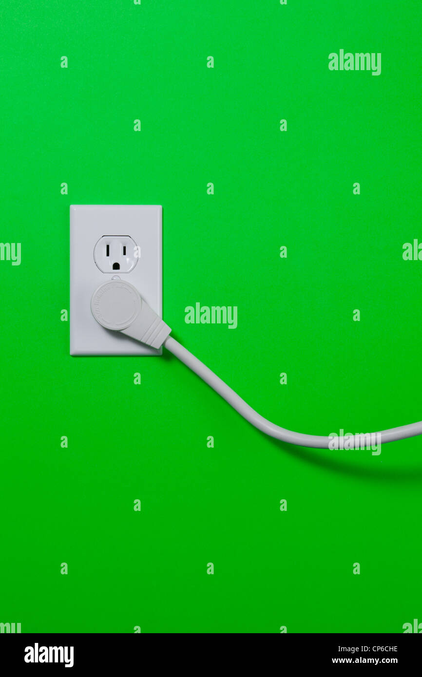 Green Wall outlet Stock Photo - Alamy