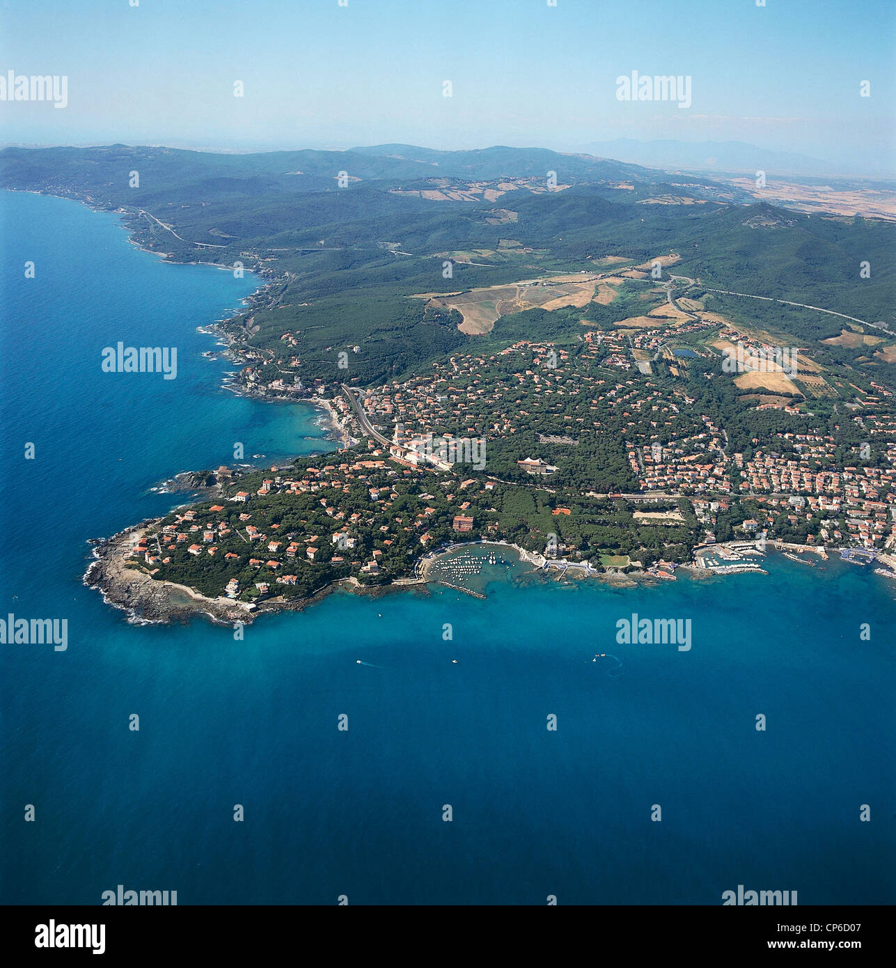 Tuscany - Castiglioncello (Li). Aerial view Stock Photo - Alamy