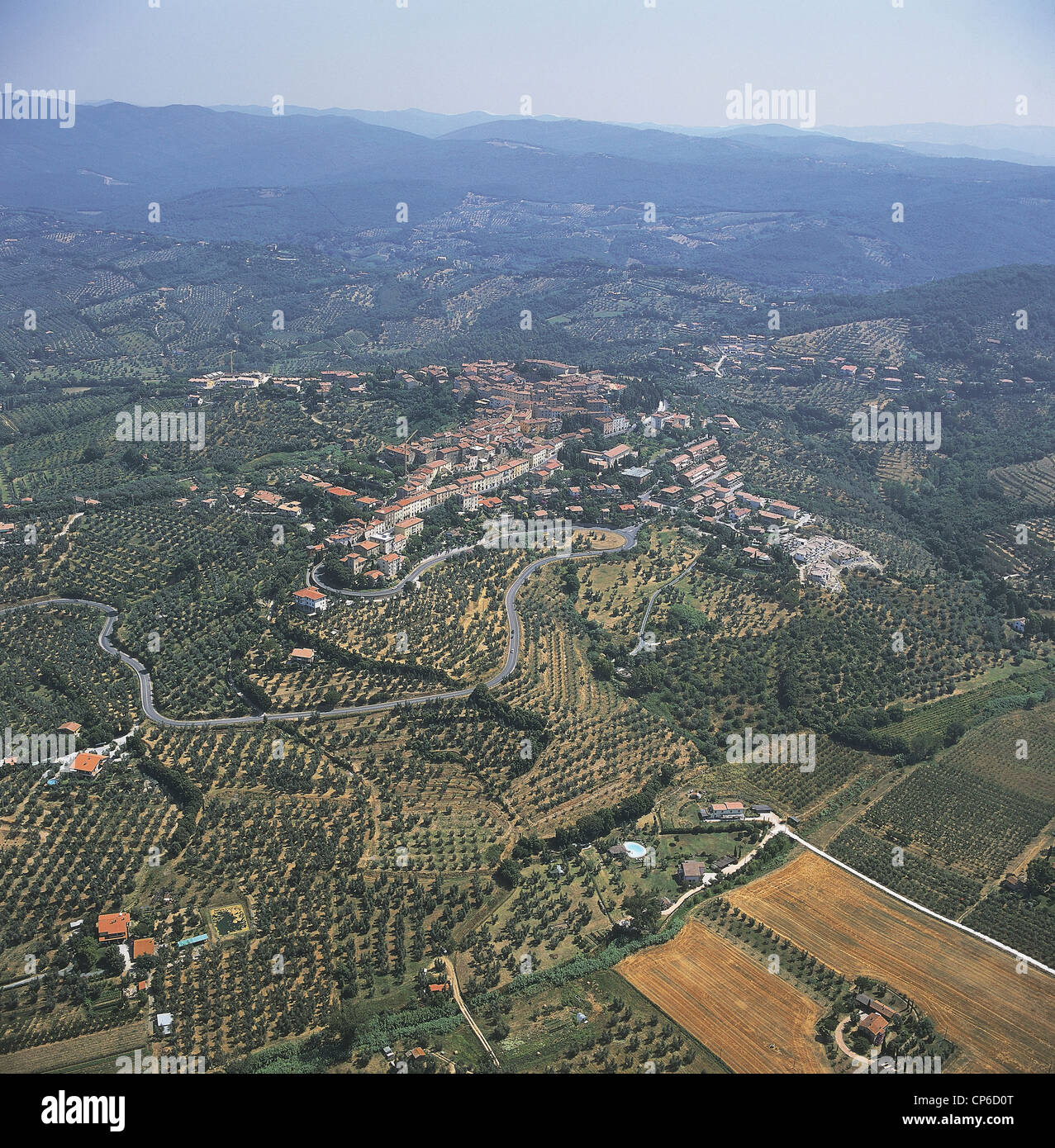 Tuscany - Castagneto Carducci (Li). Aerial view Stock Photo - Alamy