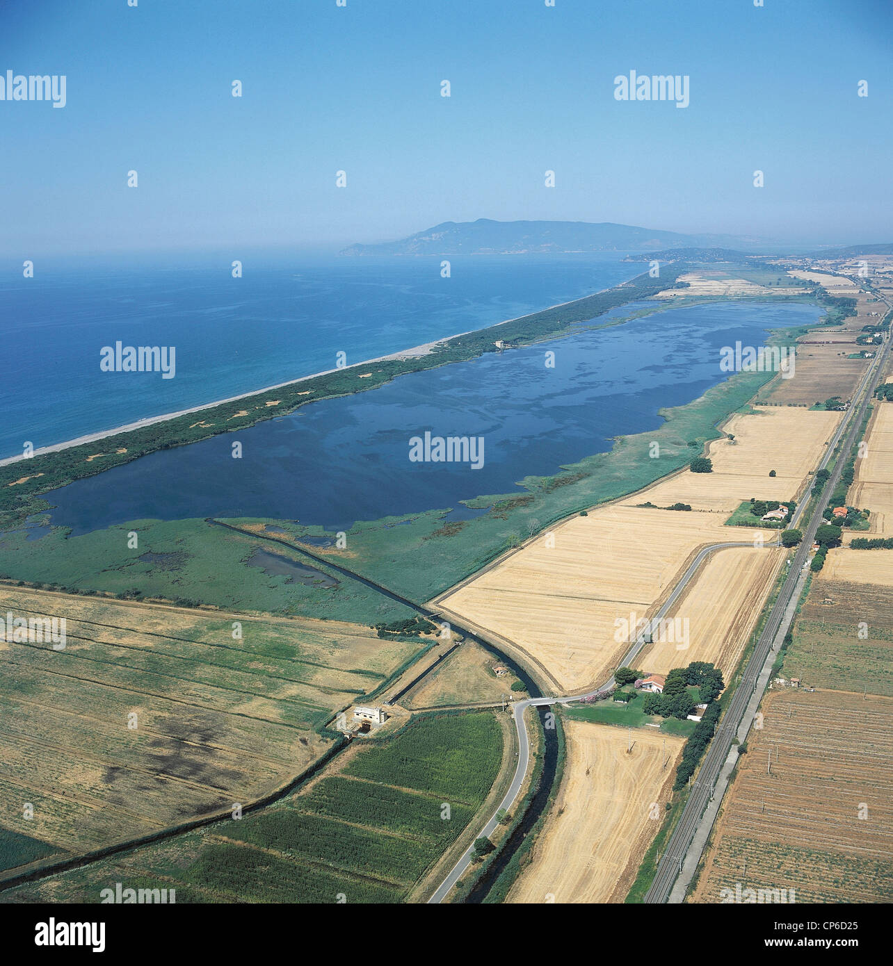 Tuscany - Lake of Burano (GR). Aerial view Stock Photo - Alamy