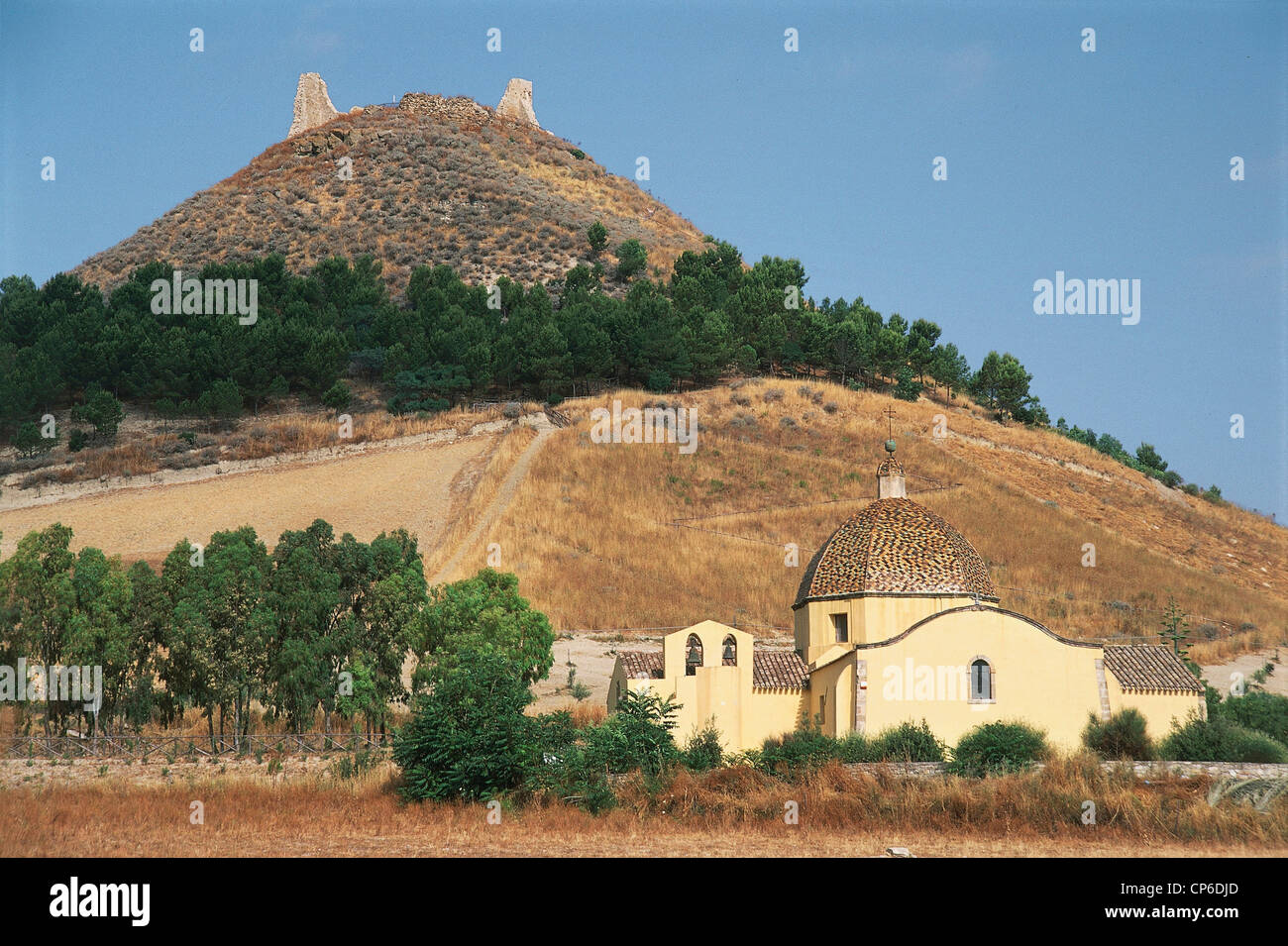 Sardinia - Around Barumini (Vs) - Church and Castle Las Plassas Stock ...