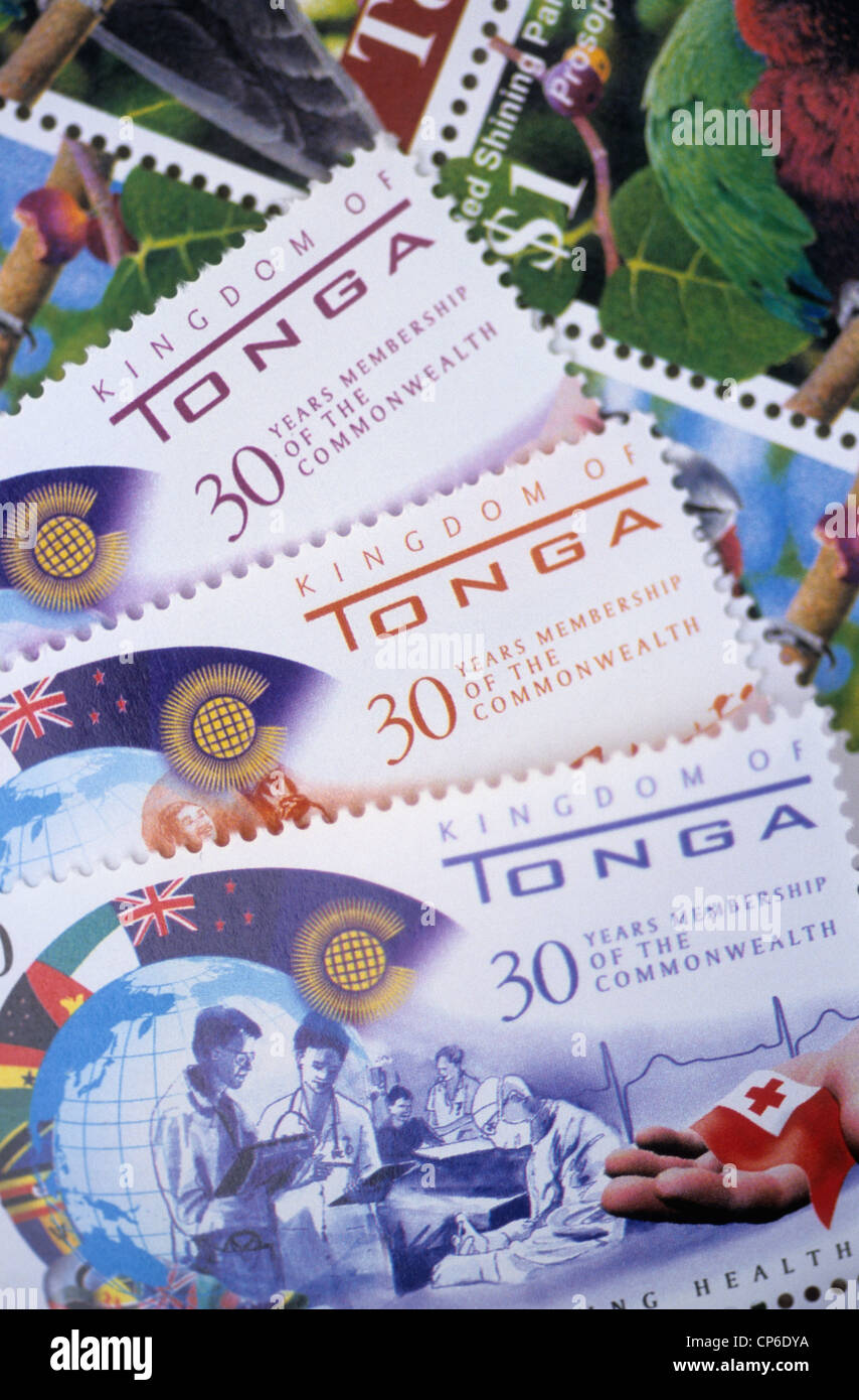 Tonga, South Pacific, various postal stamps, in particular celebrating ...