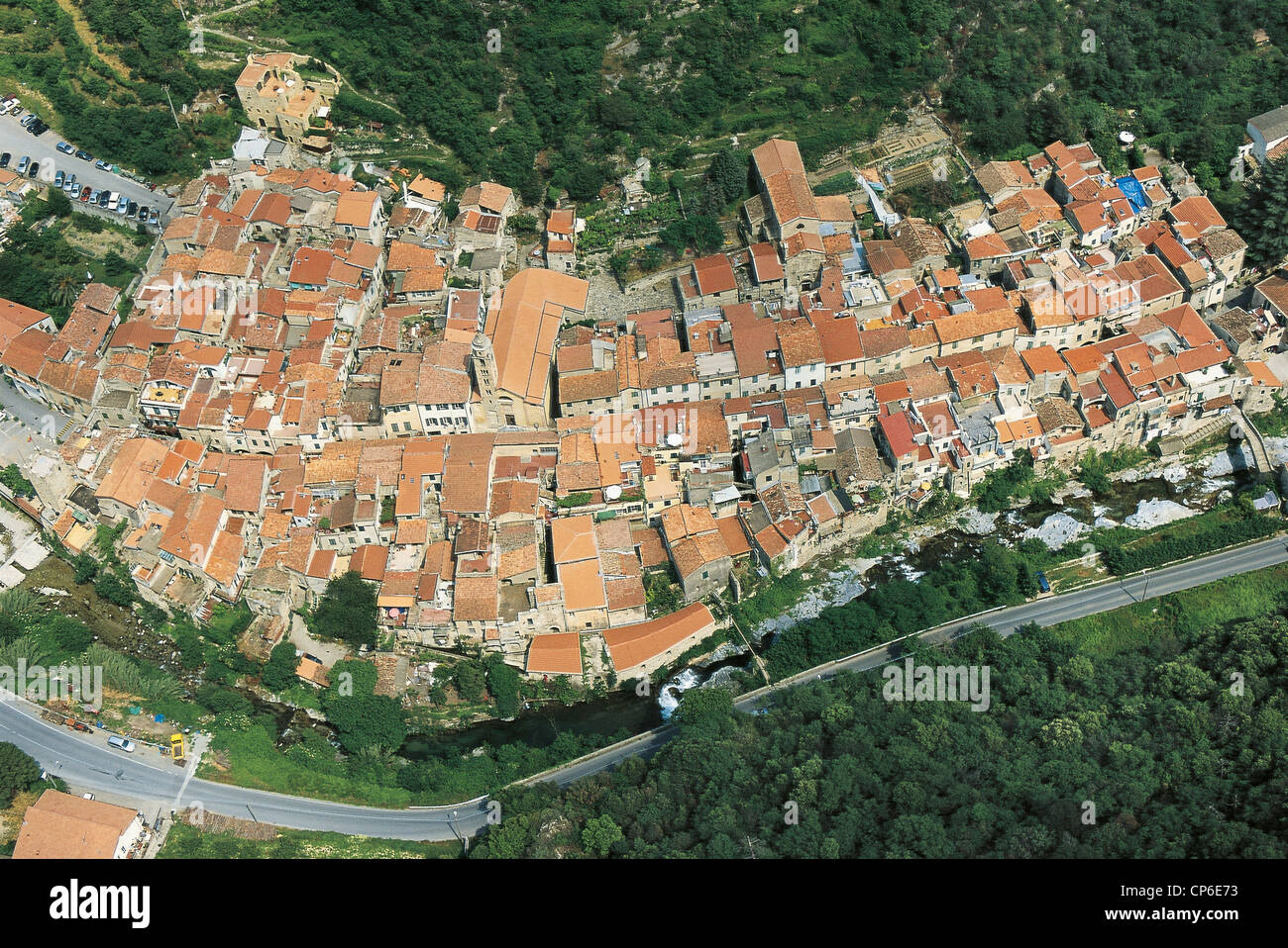 Liguria - Zuccarello (Sv). Aerial View Stock Photo - Alamy