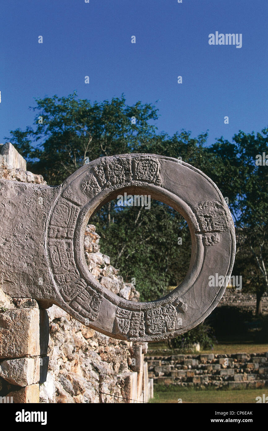 Mexico - Yucatan - Uxmal Mayan archaeological site. Field for the game ...