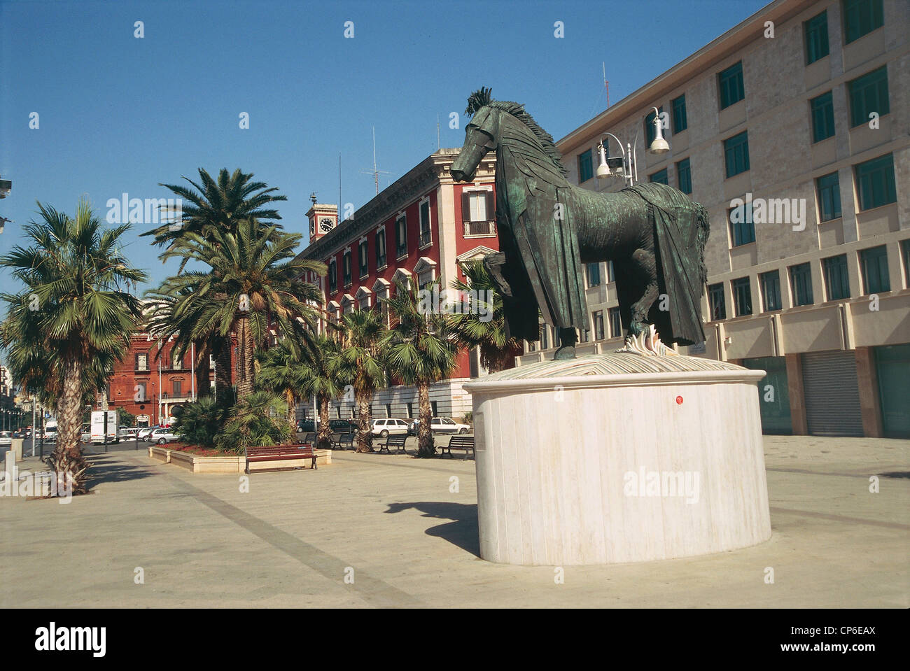 Puglia - Bari, Corso Vittorio Emanuele I. The "Horse with saddle-cloth ...