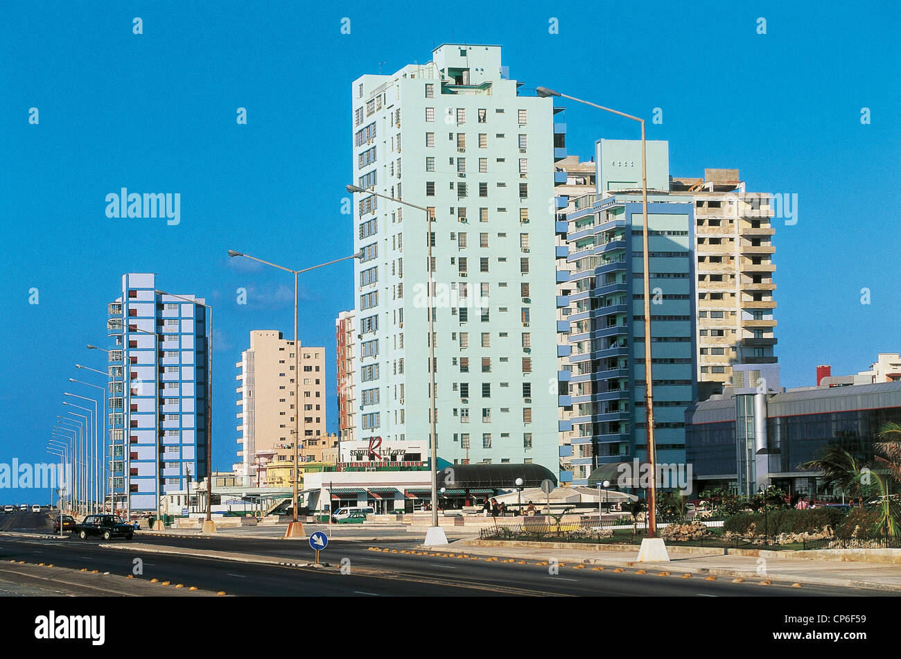 Cuba Havana (La Habana). Riviera Hotel in Vedado district, along ...