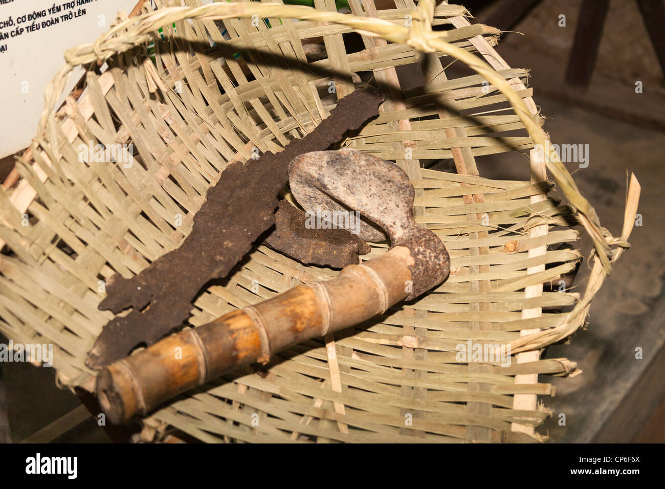 Tools used by Vietnamese soldiers to dig tunnels at Ben Dinh, Cu Chi ...