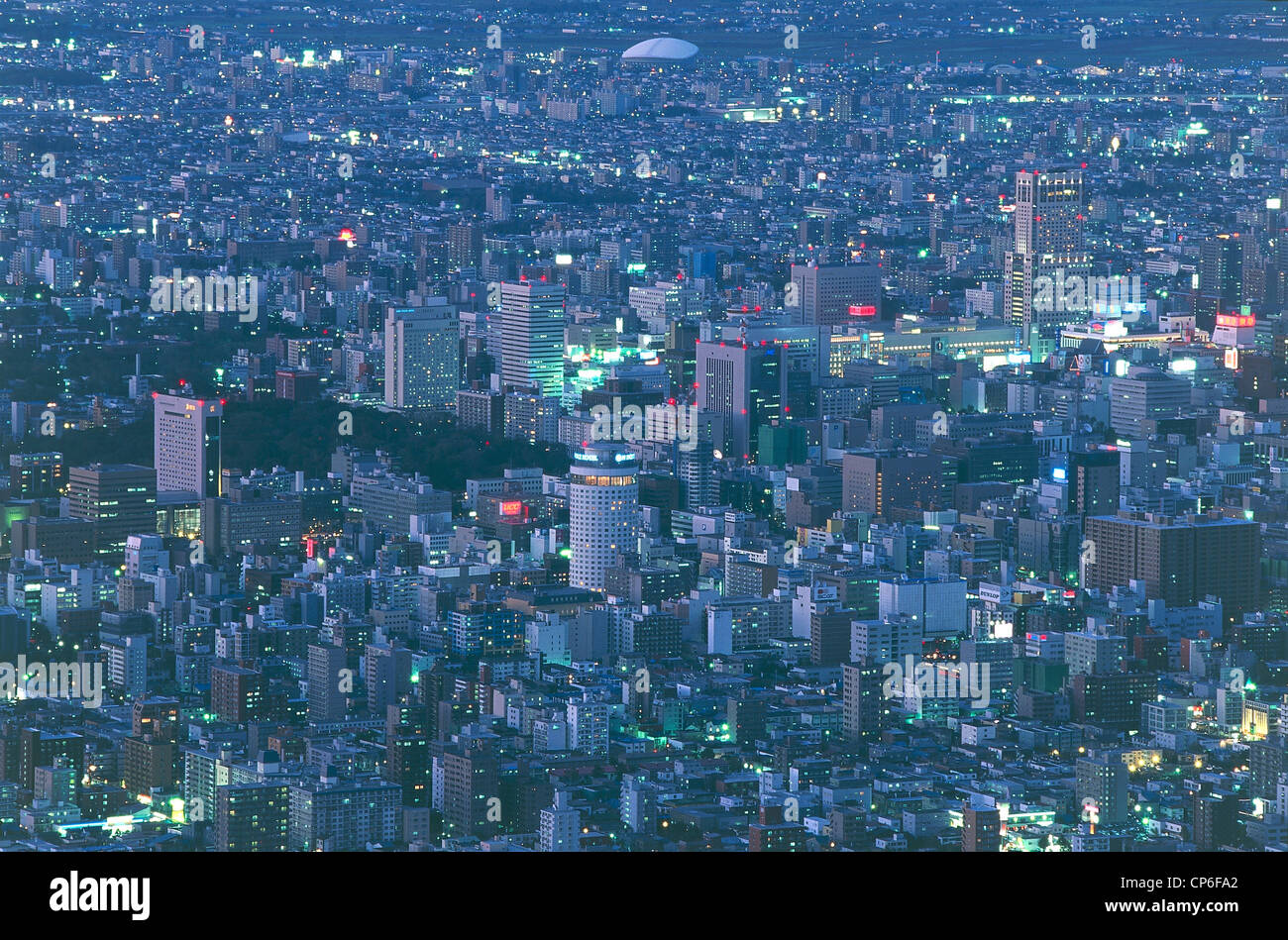 Japan - Hokkaido. Sapporo from Mount Moiwa. Night Stock Photo - Alamy