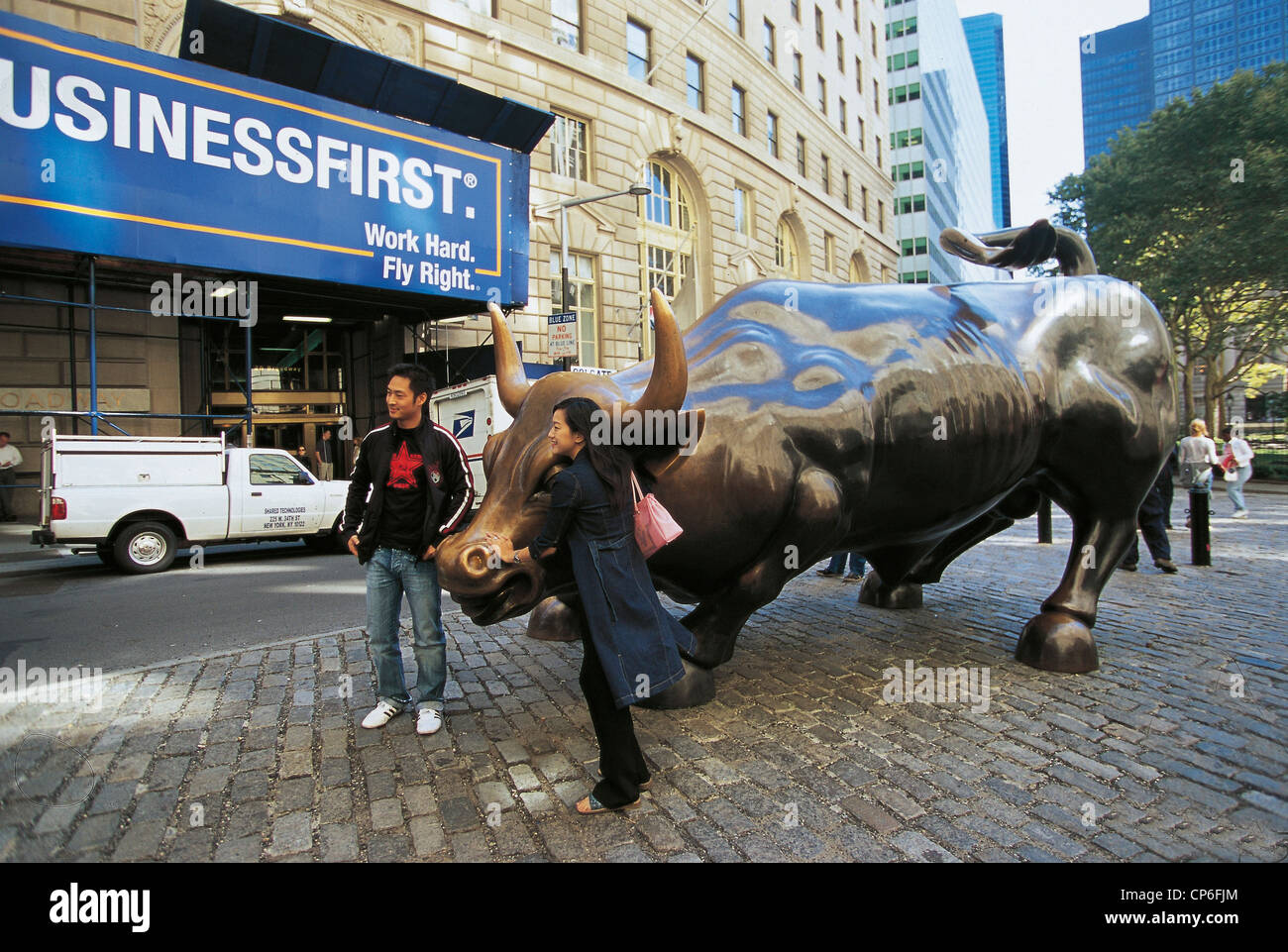 United States of America - New York, Lower Manhattan. Broadway, symbol ...