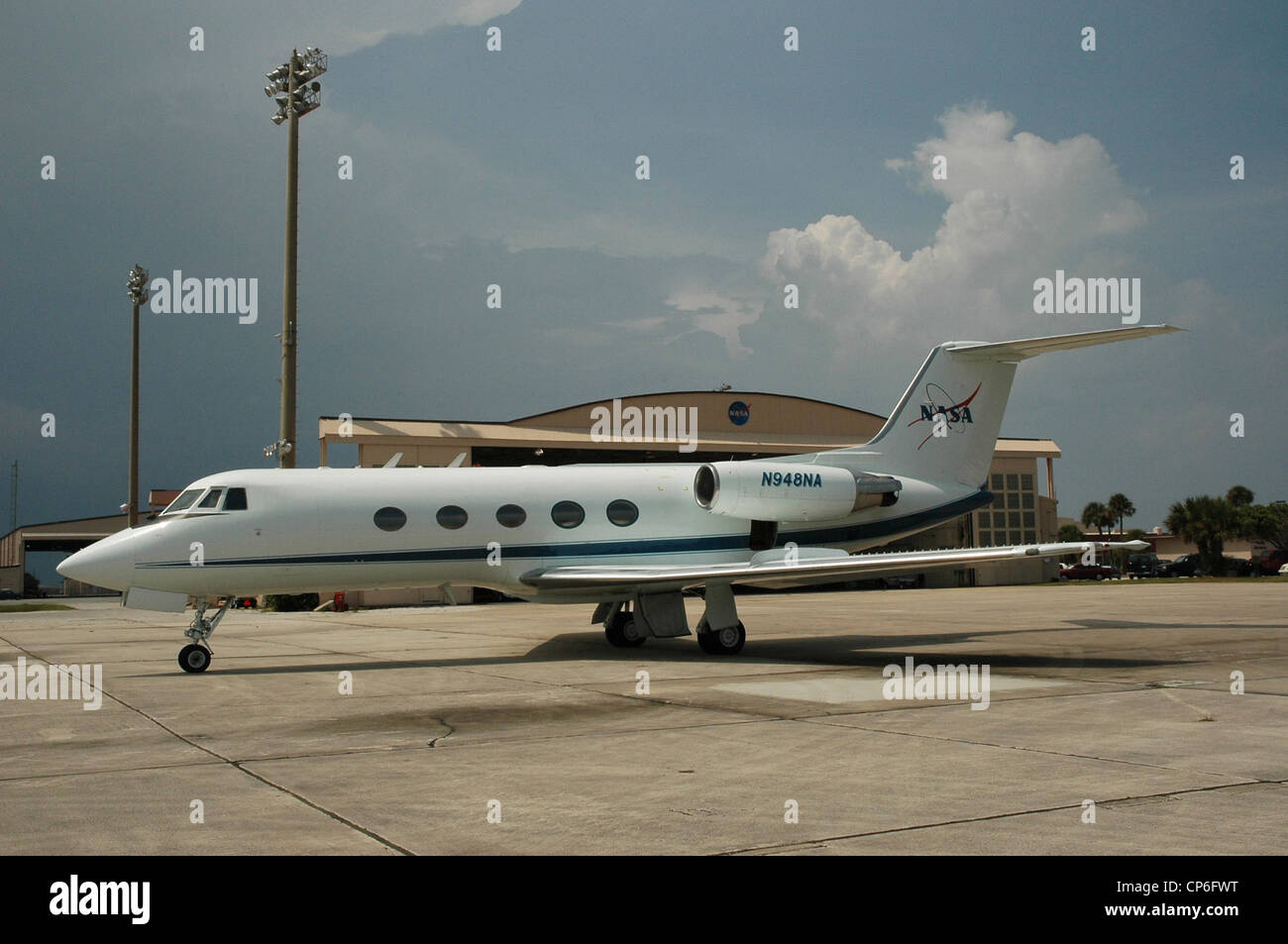 The Gulfstream II aircraft, converted into a Shuttle Training Aircraft, is used by NASA for ...