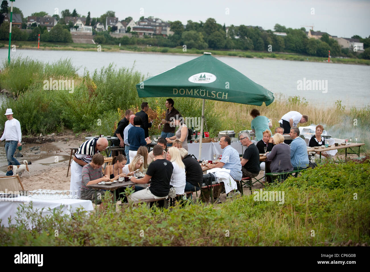 Family Picnic on Rhine River Cologne Germany Europe EU Stock Photo - Alamy