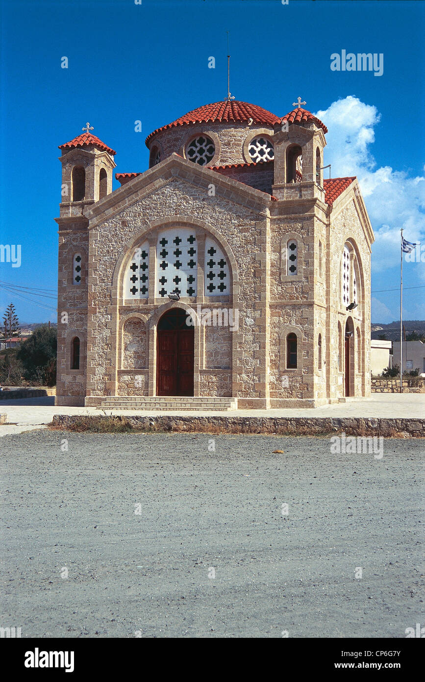 Cyprus - Cape Drepanon, the early Christian church Agios Georgios Stock ...