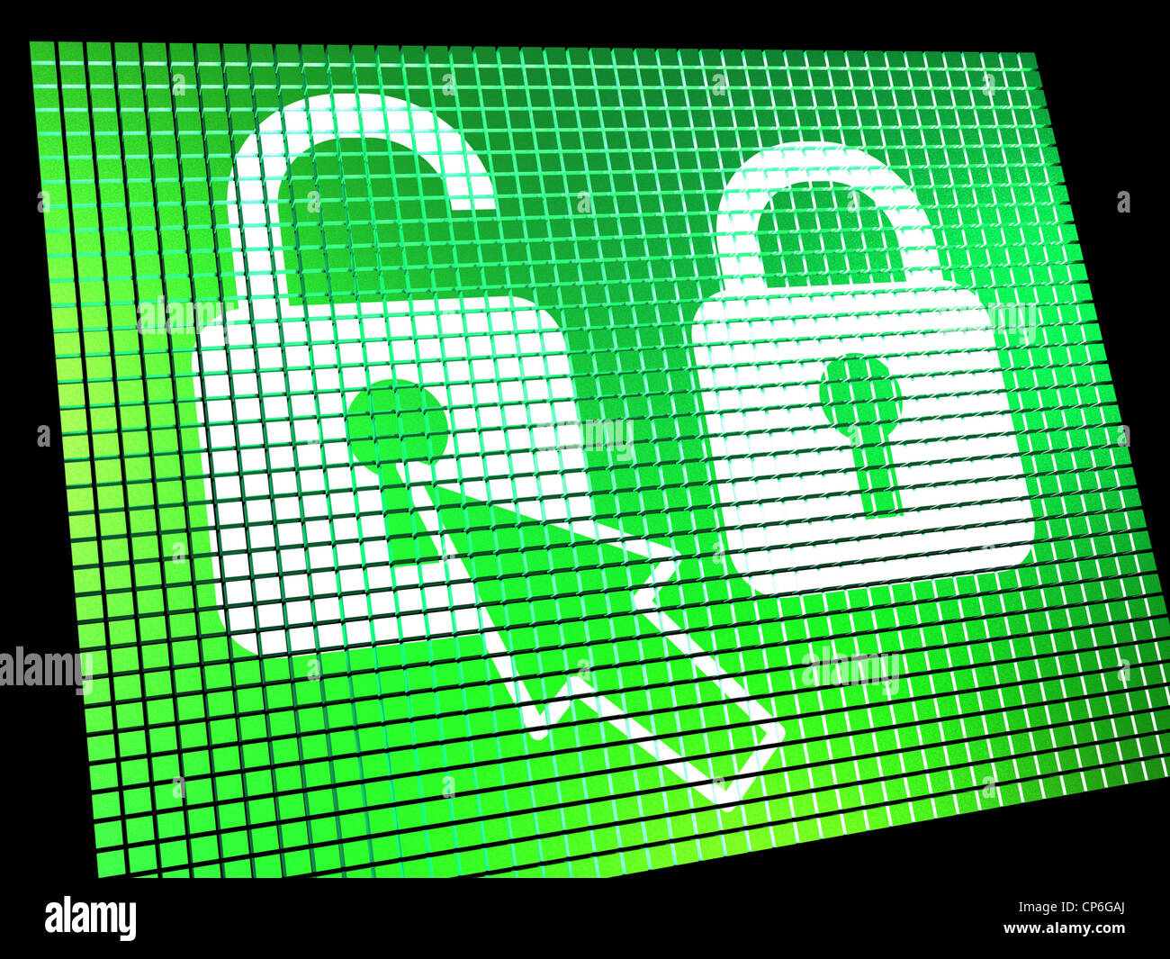 Unlocked Padlock Computer Screen Shows Access Or Protection Online ...