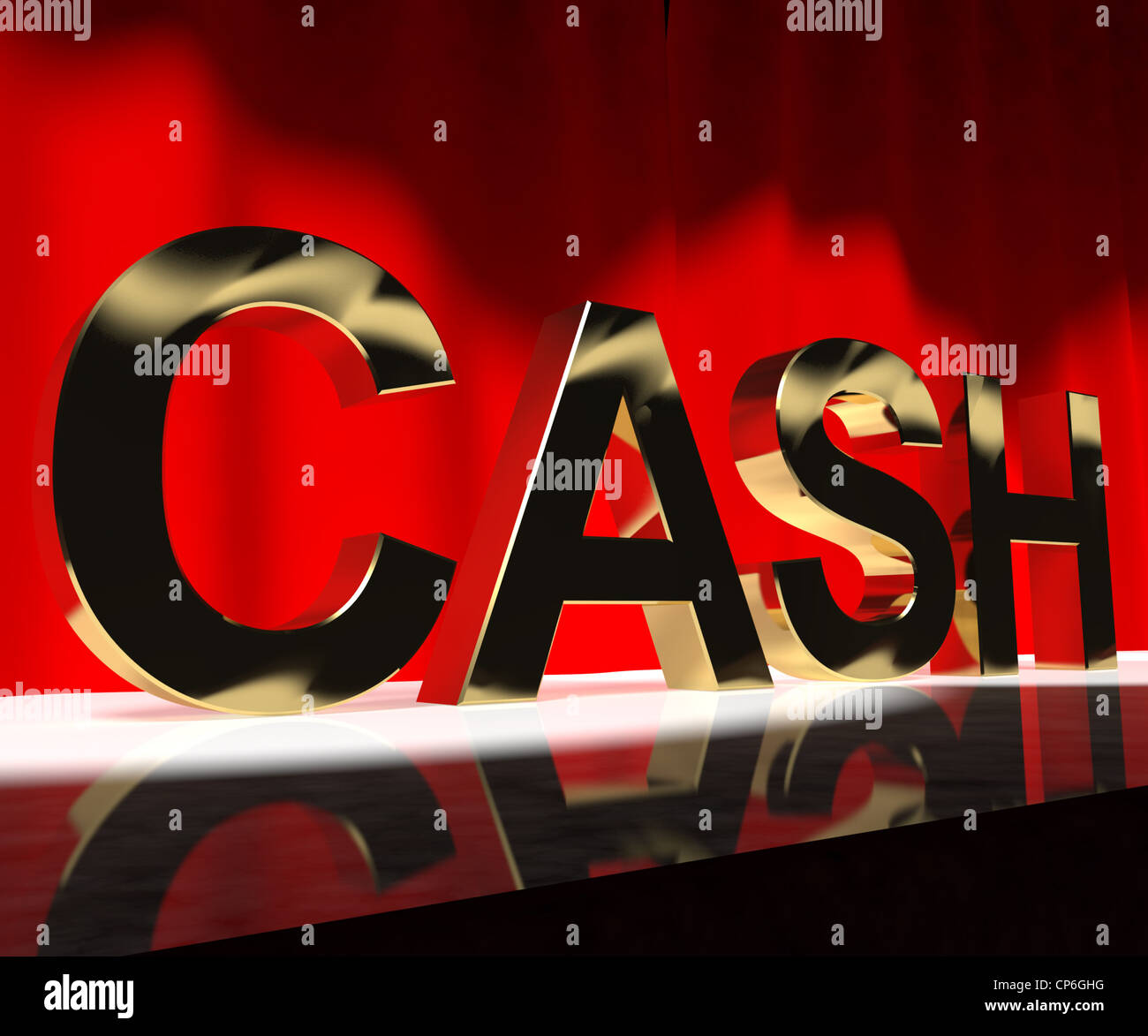 Cash On Stage As Symbol For Currency And Finance Or Acting Careers ...