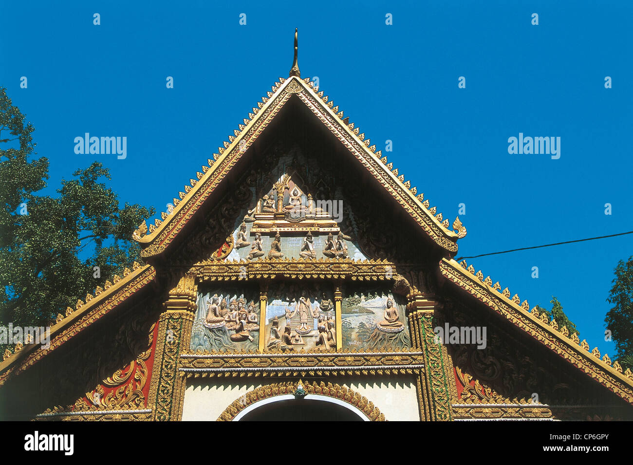 Laos - Vientiane (Viangchan), the temple of Vat is lucky Muang Stock ...