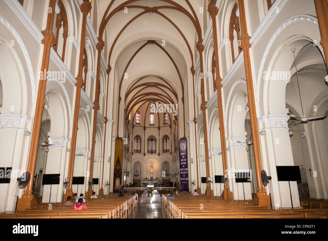 Interior of Notre Dame Cathedral, Ho Chi Minh City, (Saigon), Vietnam ...