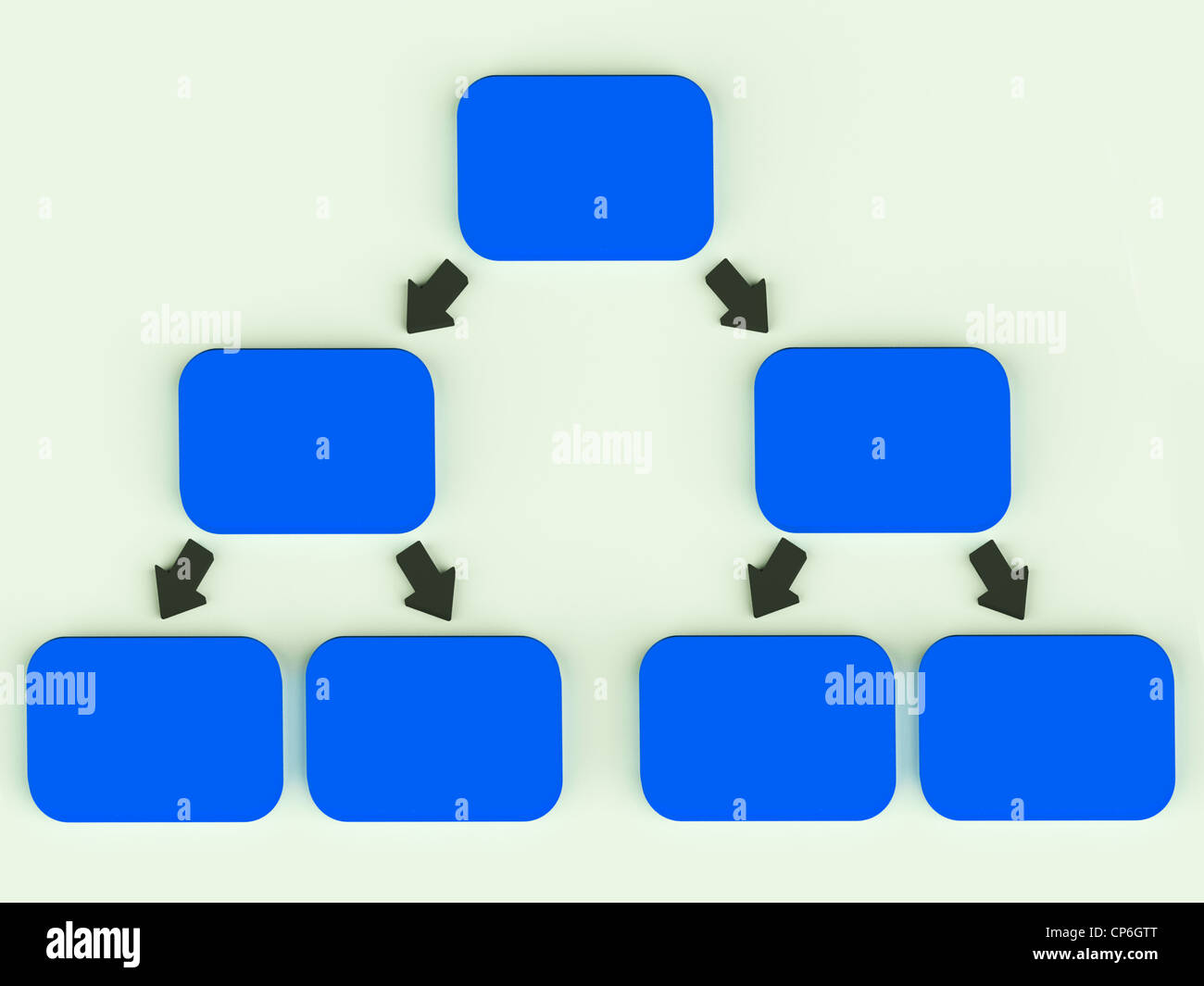 Hierarchy Diagram With Arrows Shows Parent And Children Association Stock Photo - Alamy