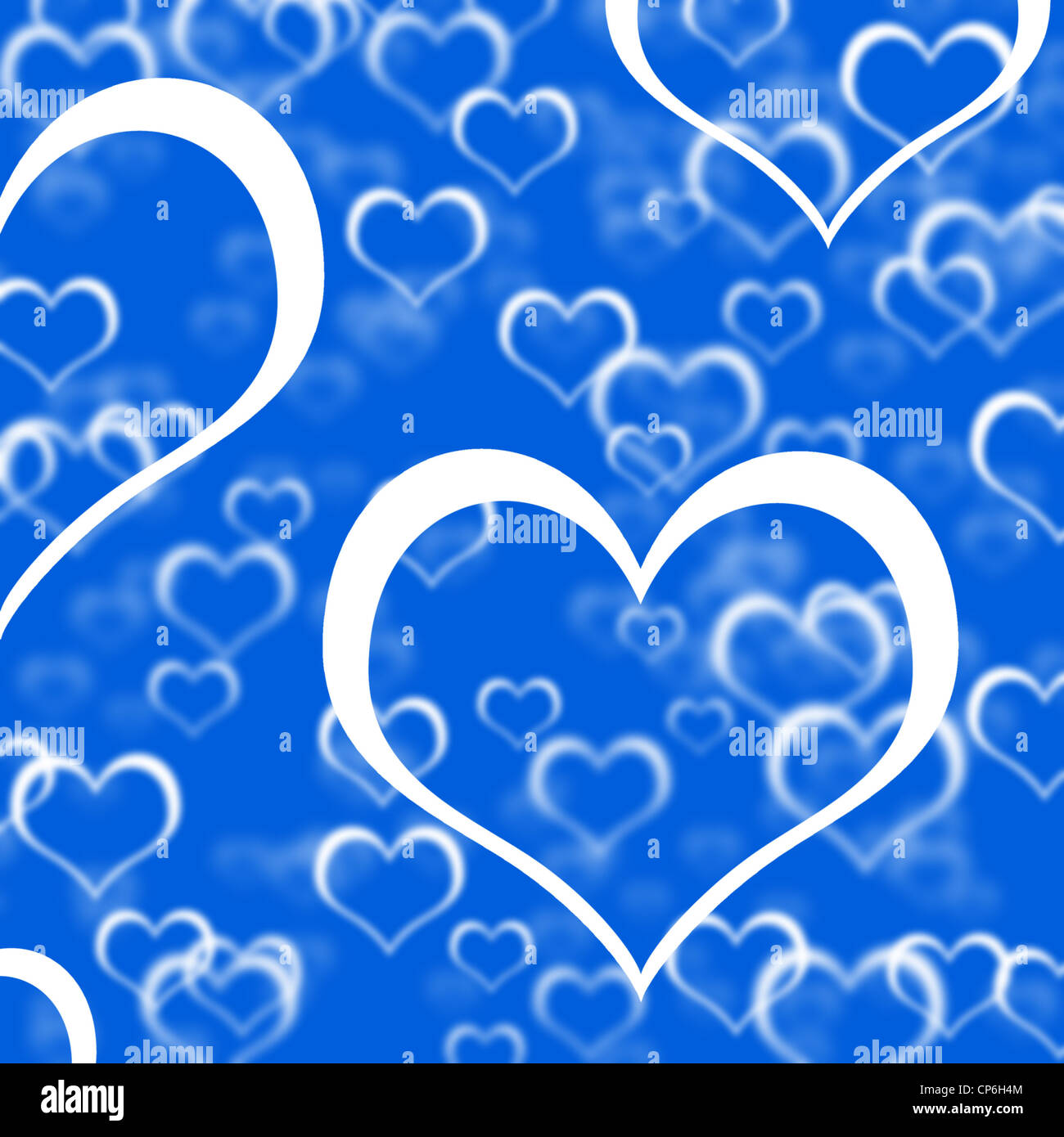 Blue Hearts Background Showing Romance Love And Valentine Stock Photo ...