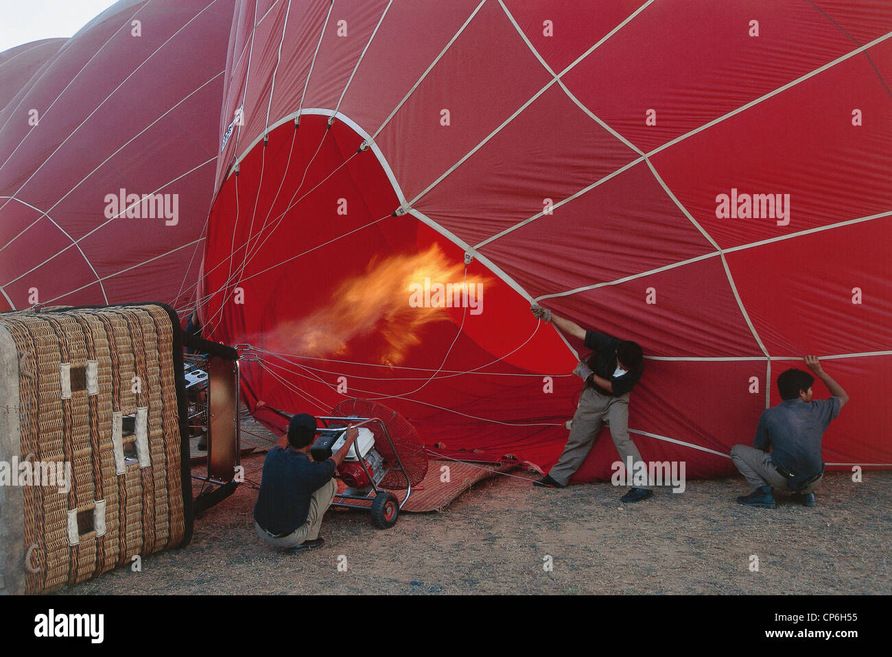Myanmar (Burma) - Bagan (Pagan), balloon on the ground Stock Photo - Alamy
