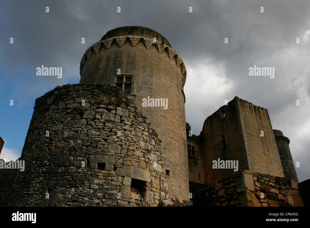The Chateau de Bonaguil at Fumel Lot-et-Garonne France Stock Photo - Alamy