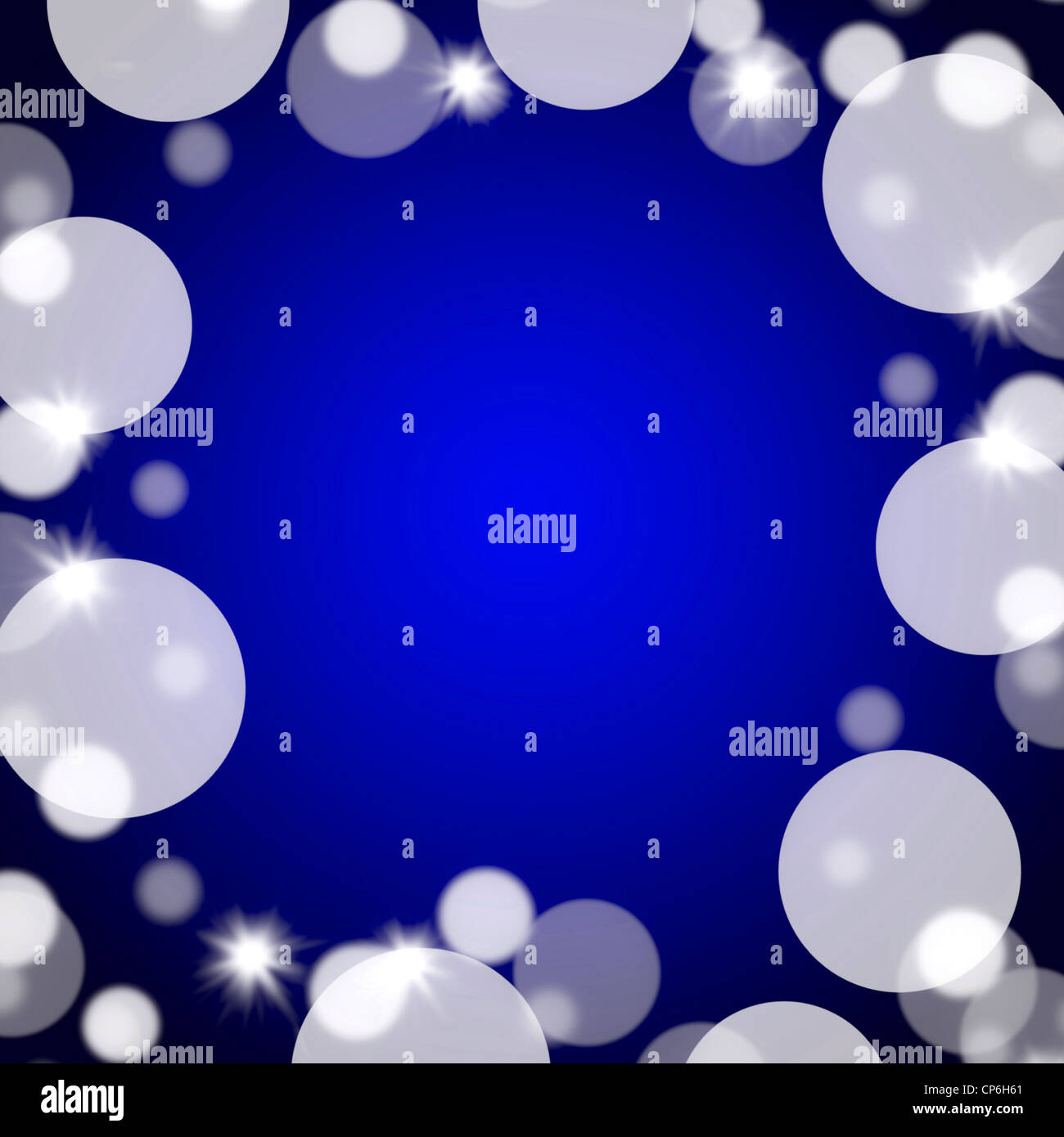 Blue Bokeh Background With Blank Copy Space And Full Borders Stock ...