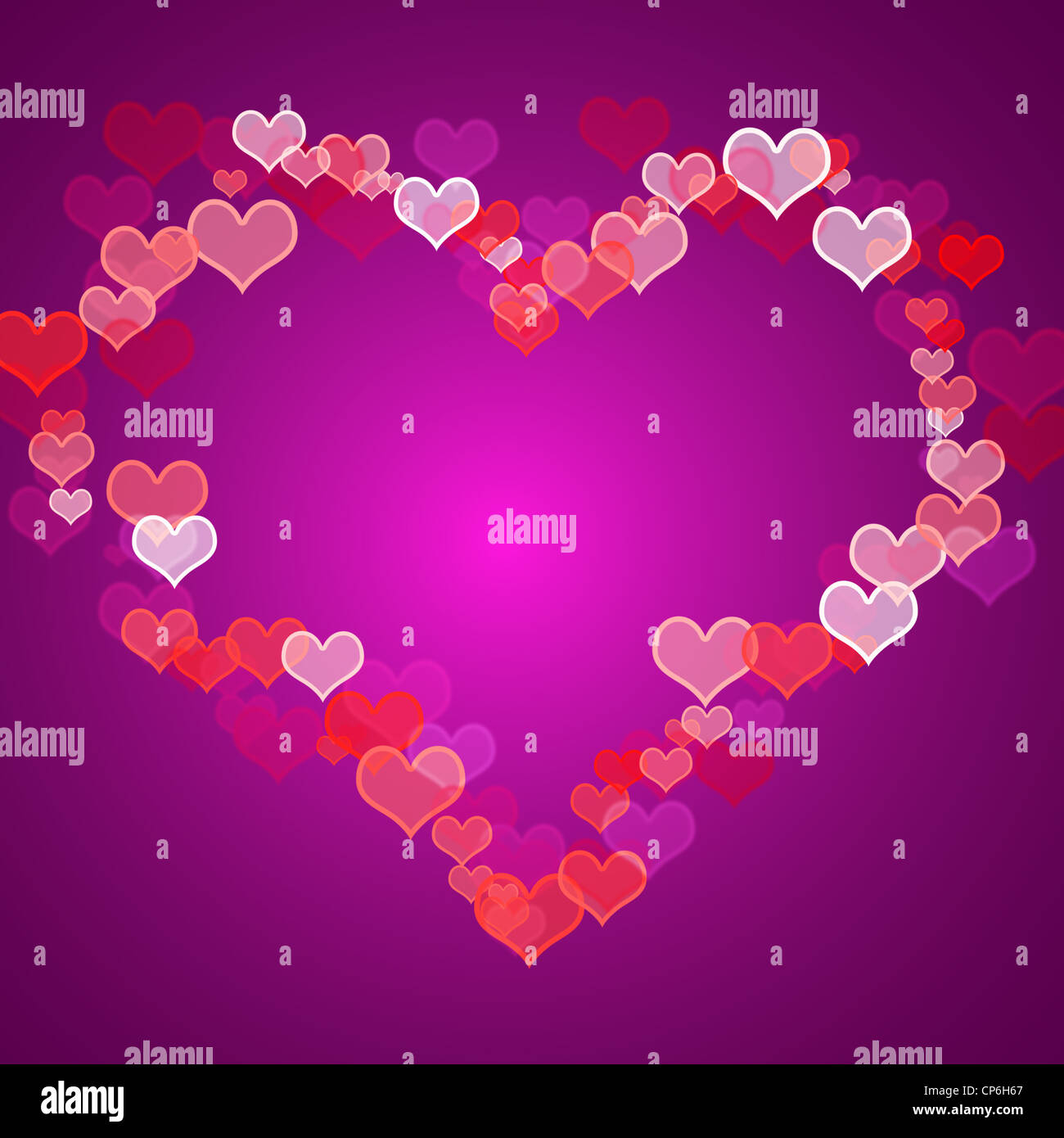 Red And Mauve Hearts Background With Copy Space Showing Love Romance ...