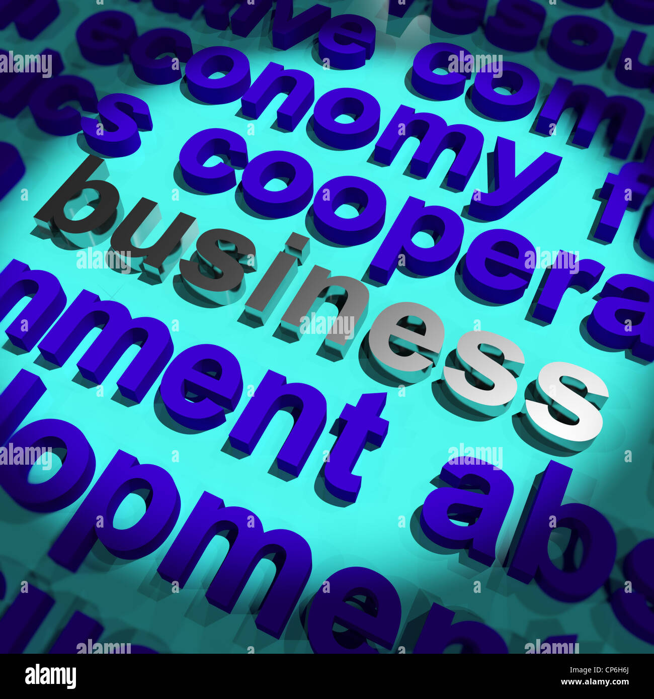 Business Word In Metal Representing Trading and Commerce Stock Photo ...