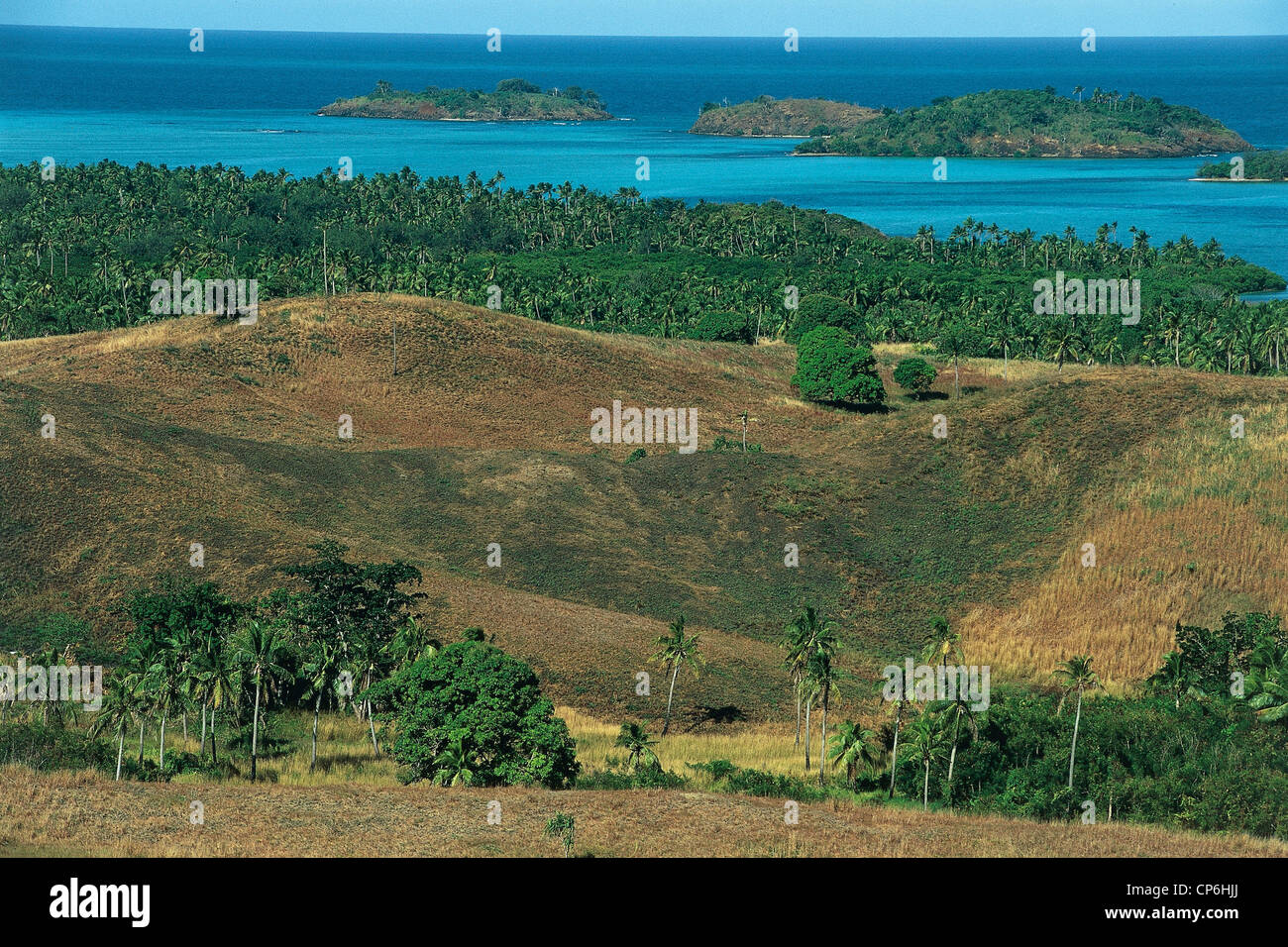 Fiji Yasawa Archipelago Naviti Island Bay of Somosomo, traces of ...