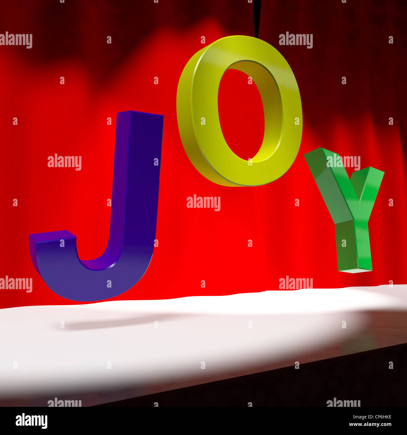 Joy Word On Stage Shows Symbol for Fun And Enjoyment Acting Stock Photo ...