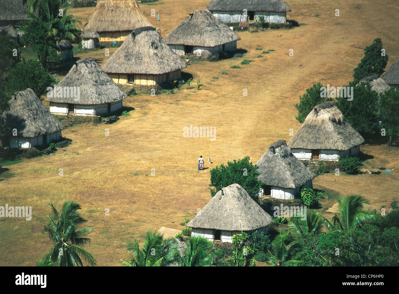 Fiji - Viti Levu Island, a village of Naval. Traditional Fijian ...