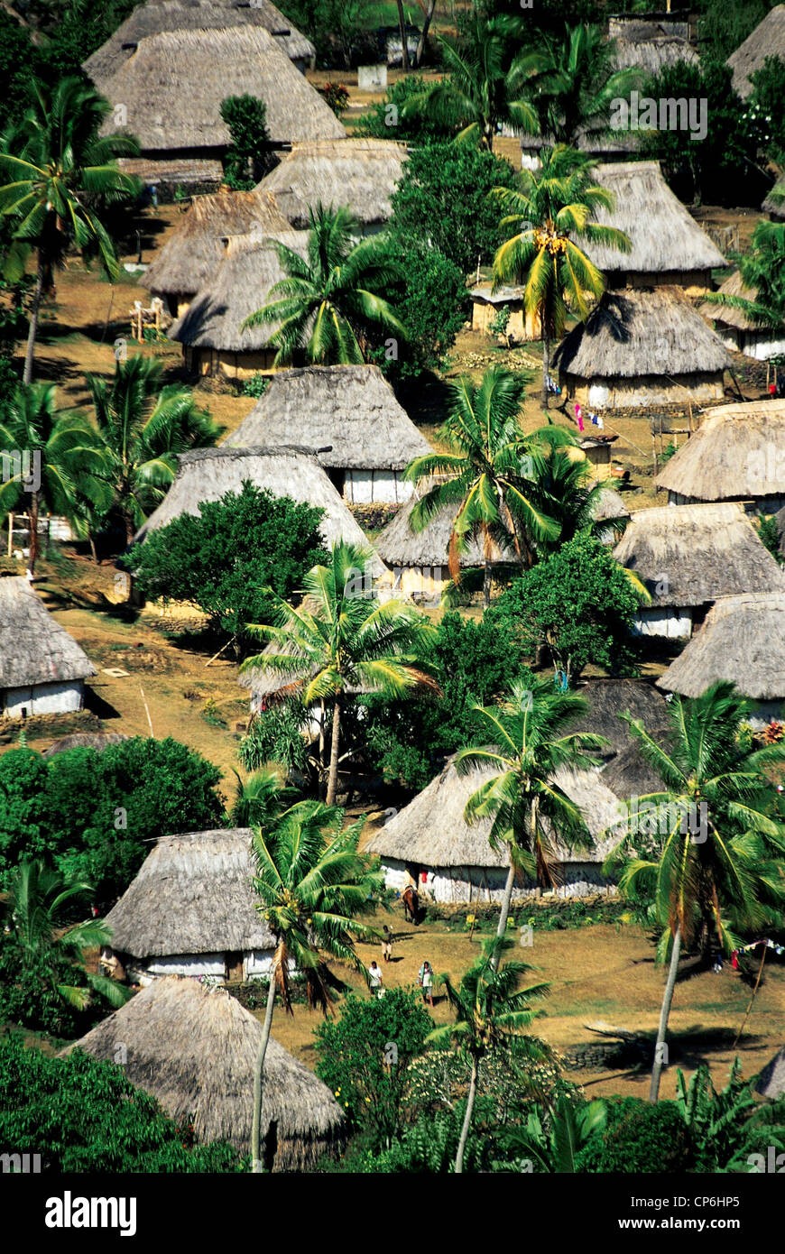 Fiji - Viti Levu Island, a village of Naval. Traditional Fijian ...