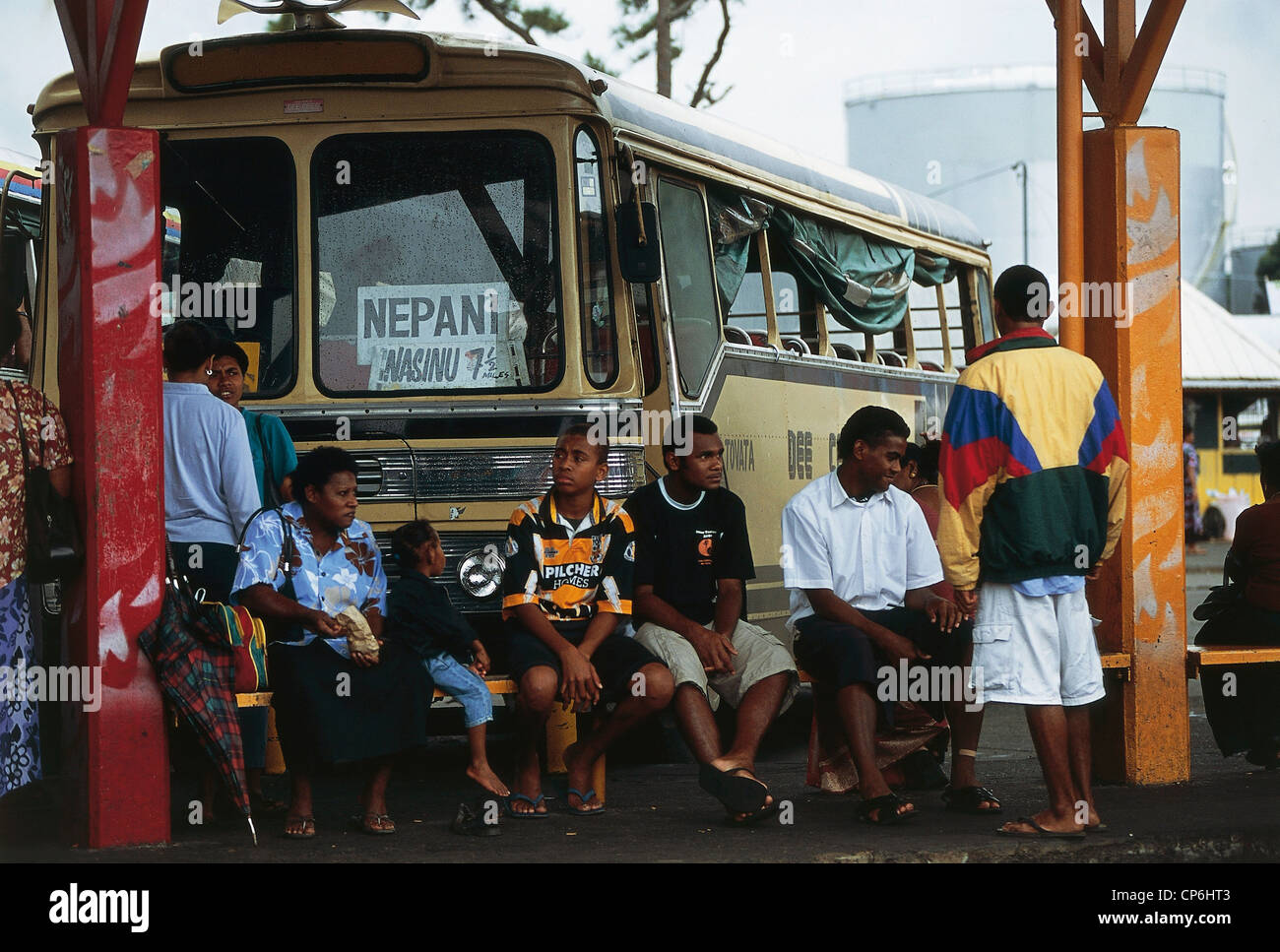 Fiji - Island of Viti Levu - Suva. Bus station, people Stock Photo - Alamy