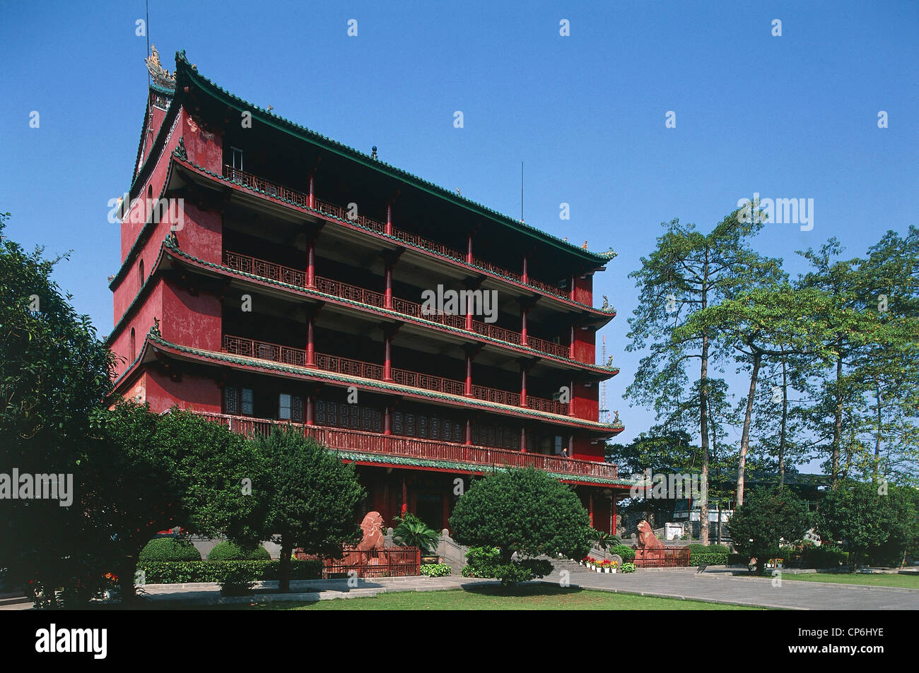 China - Guangdong - Canton (Guangzhou). Yuexiu Park, Zhenhai Tower ...