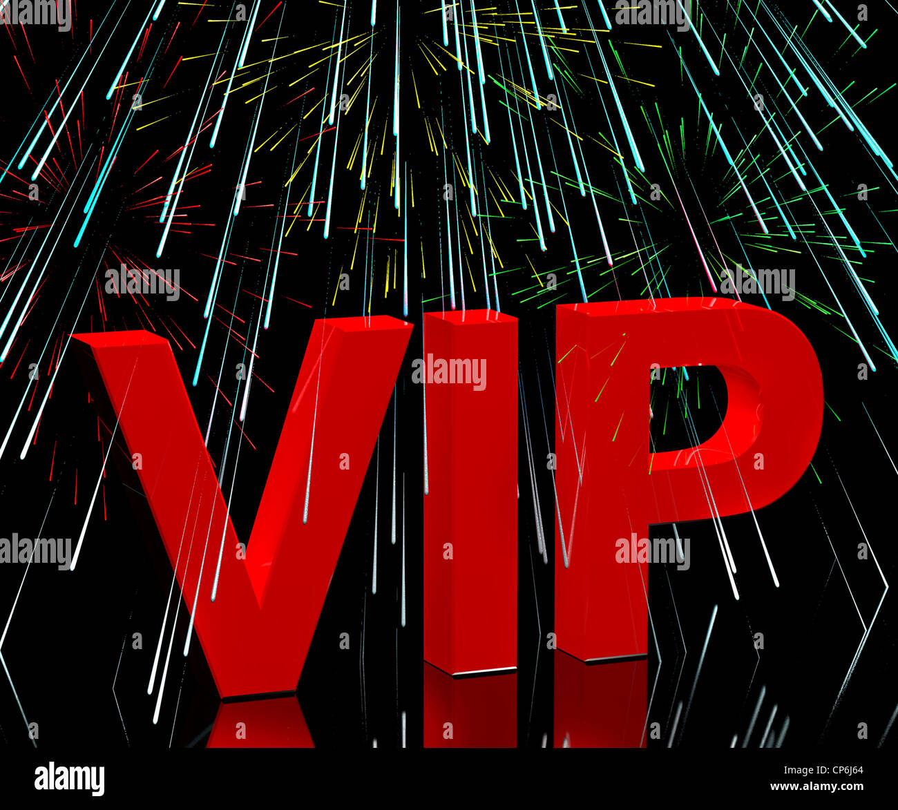 VIP Word With Fireworks Shows Celebrity Or Millionaire Party Stock ...