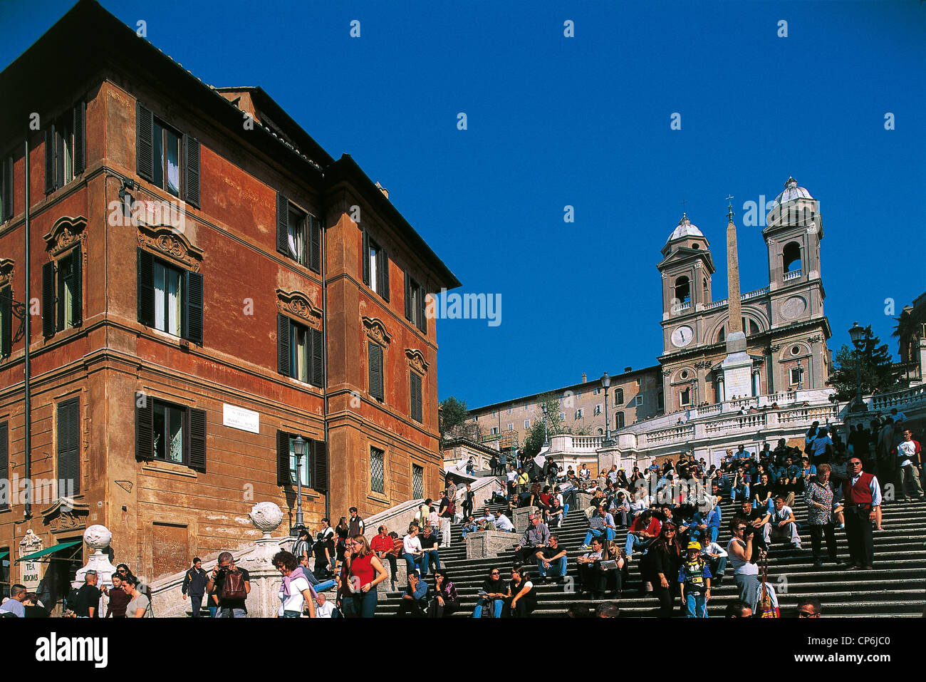 Lazio Rome Spanish Steps In A Church And The Trinity 'Dei Monti Stock ...