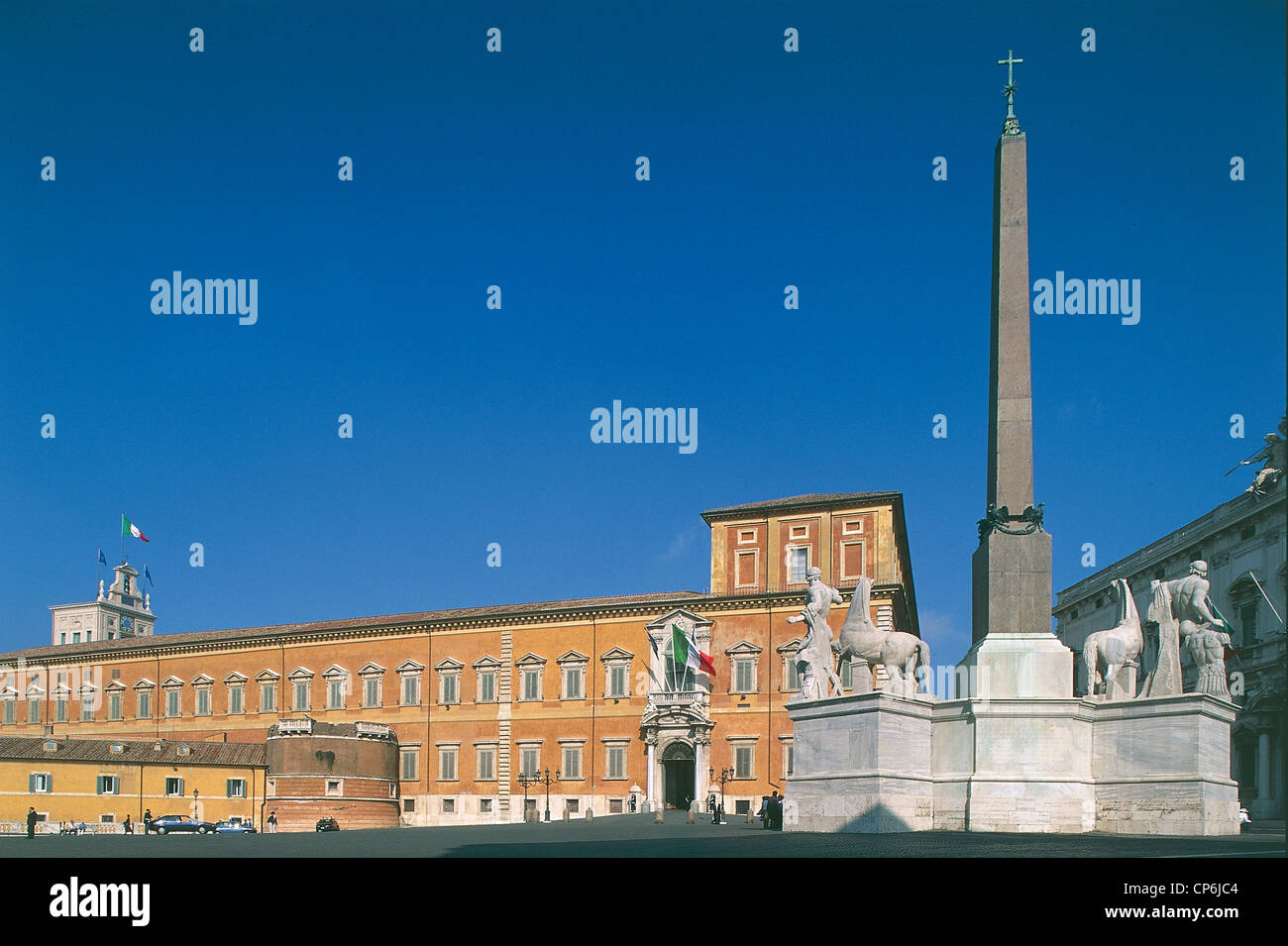 Lazio - Rome. Piazza del Quirinale. Palazzo del Quirinale obelisk and ...