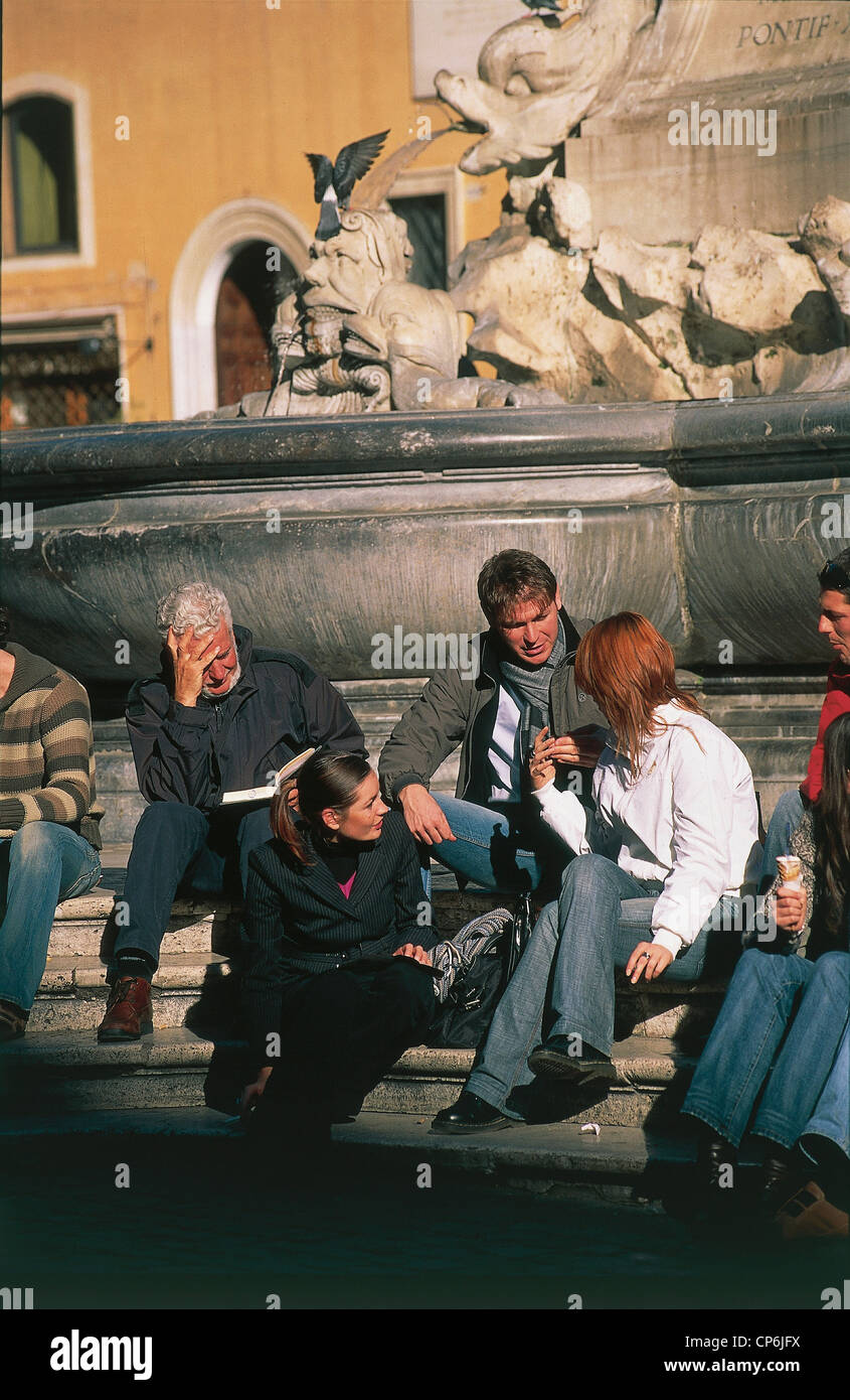Lazio - Roma, Piazza della Rotonda. People Stock Photo - Alamy