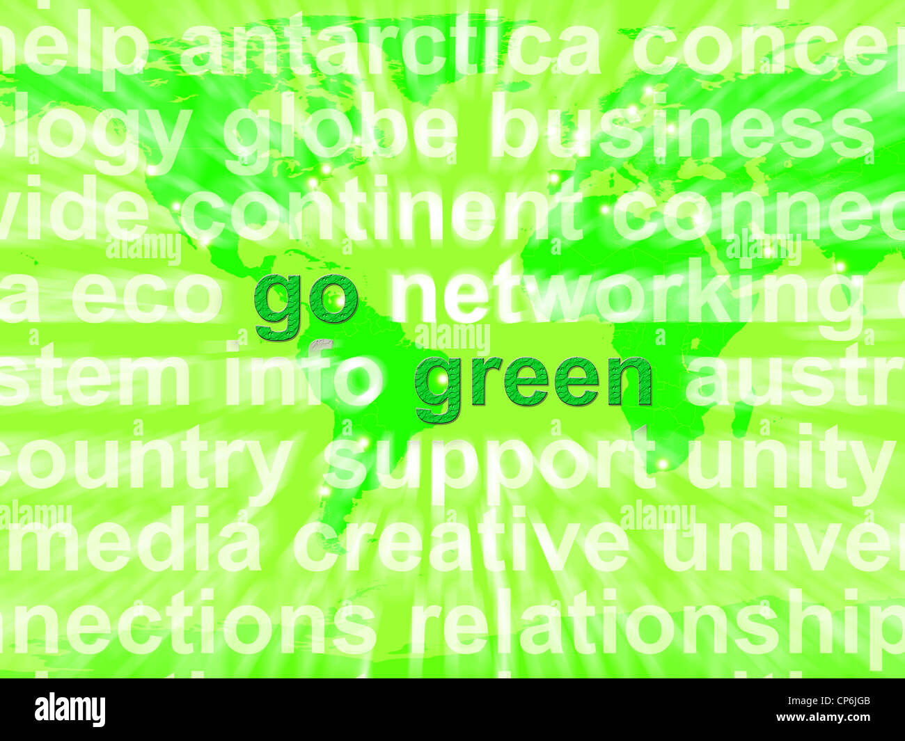 Go Green Words Showing Recycling And Eco Friendliness Stock Photo - Alamy