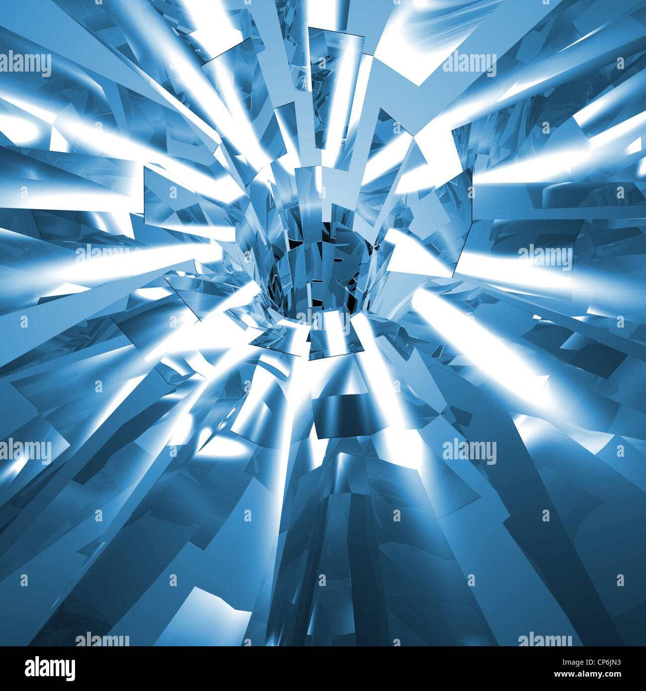 Shiny Exploding Metal Or Glass Background Of Shattered Pieces Stock ...