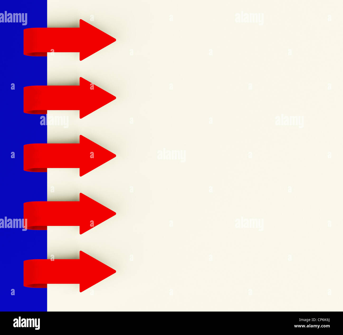 Five Arrow Tabs Over Paper For Menu Lists Or Notes Stock Photo - Alamy