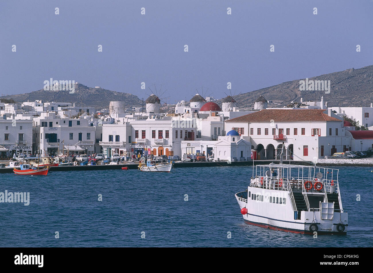 Greece Cyclades Islands Mykonos Mykonos KATO Myli PORTO Stock Photo - Alamy